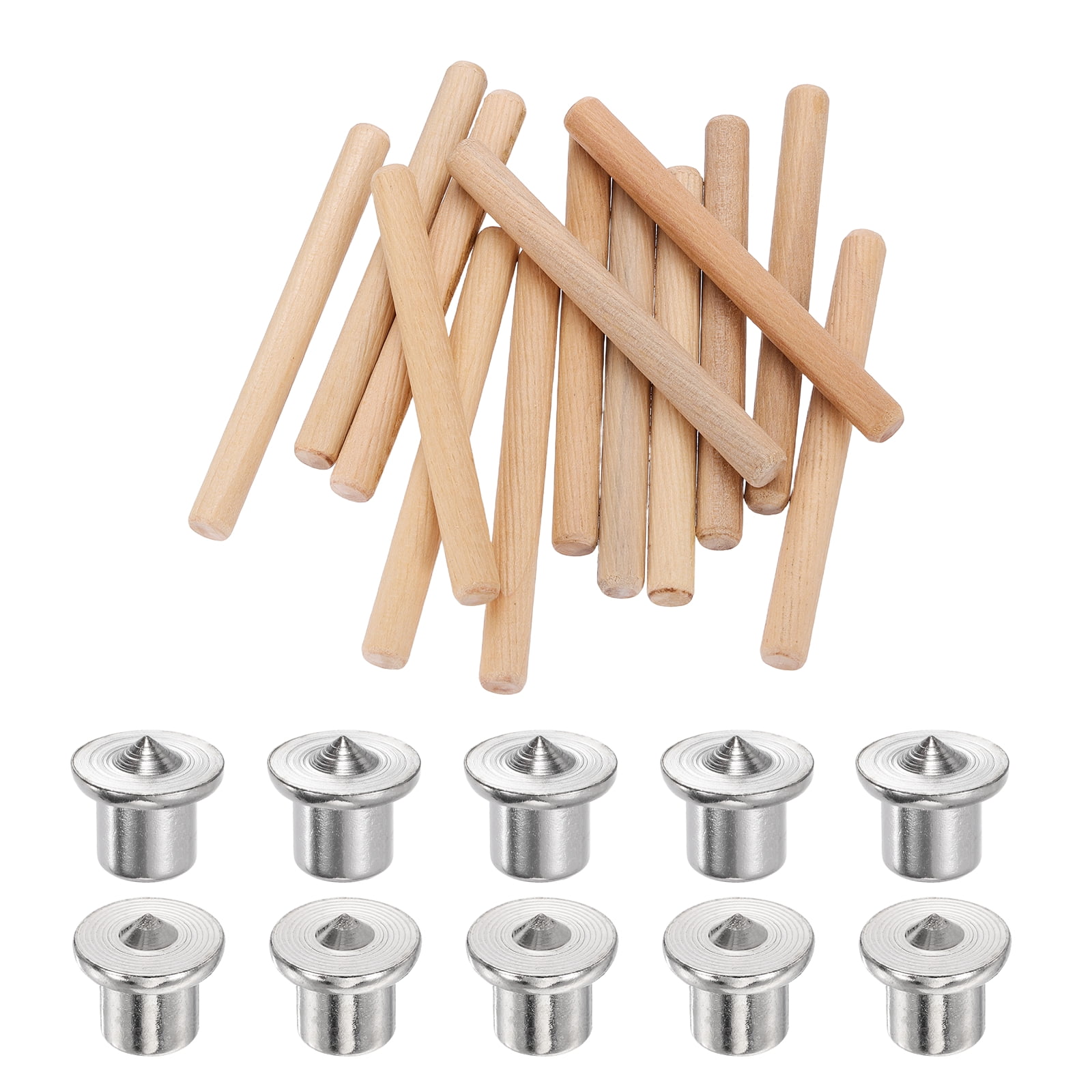 Ux cell 150Pack 3/8″x 4″ Wood Dowel Pins, Hardwood Straight Grooved ...
