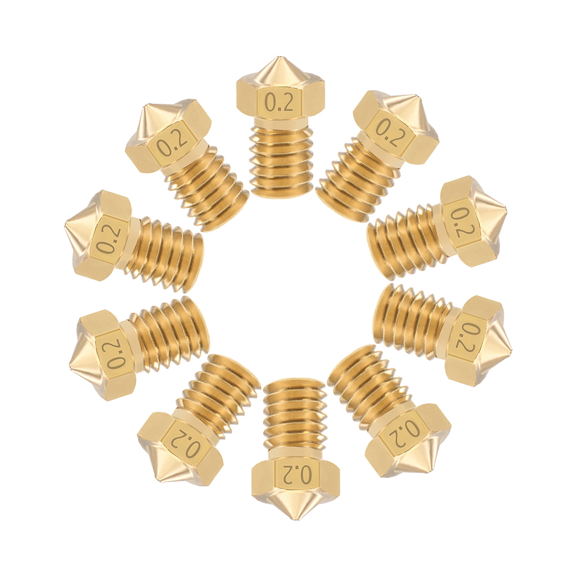 Uxcell 0.01 '' 3D Printer Nozzle Head Thread Replacement Brass 10 pcs ...