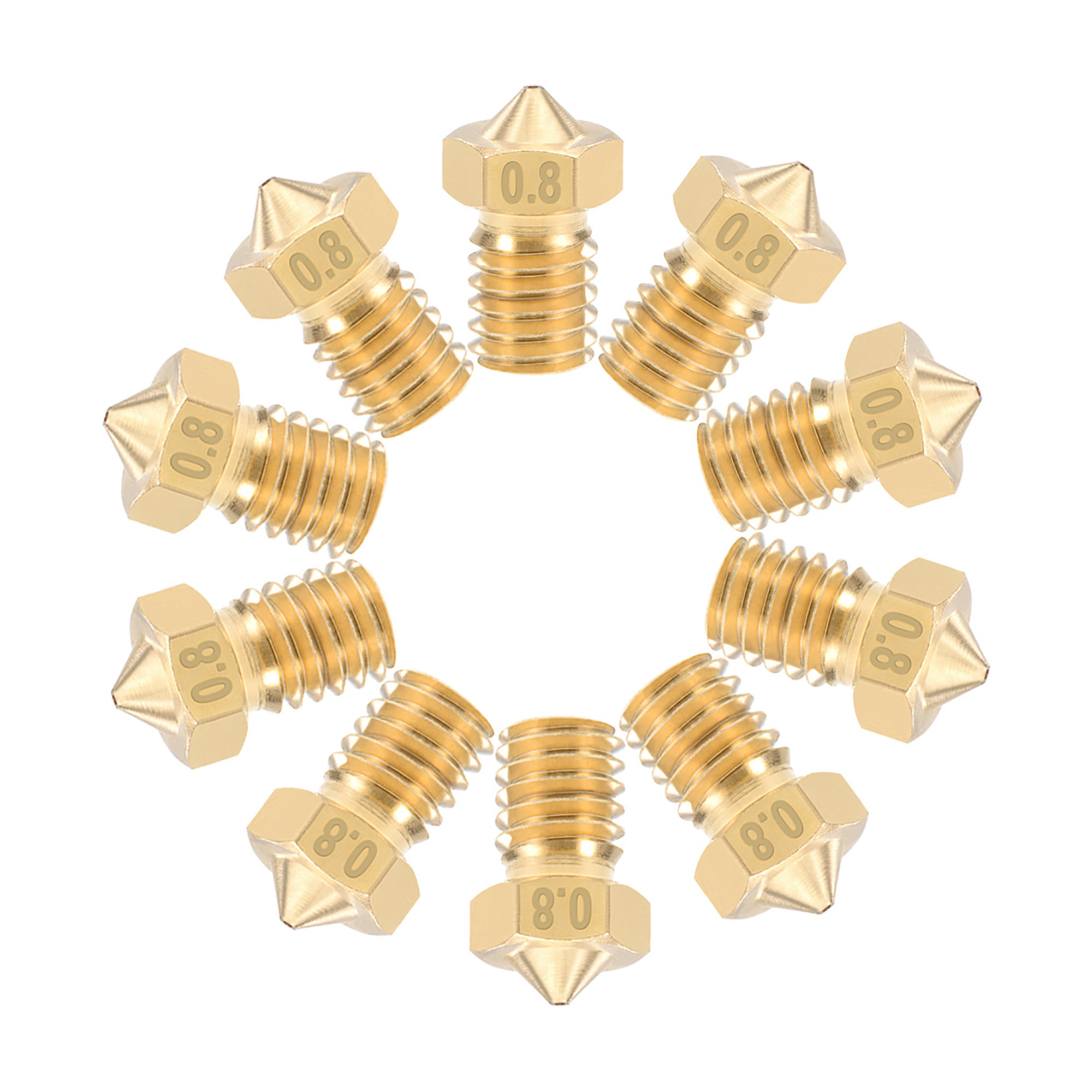 Uxcell 0.03'' 3D Printer Nozzle Head Thread Replacement Brass 10 pcs ...