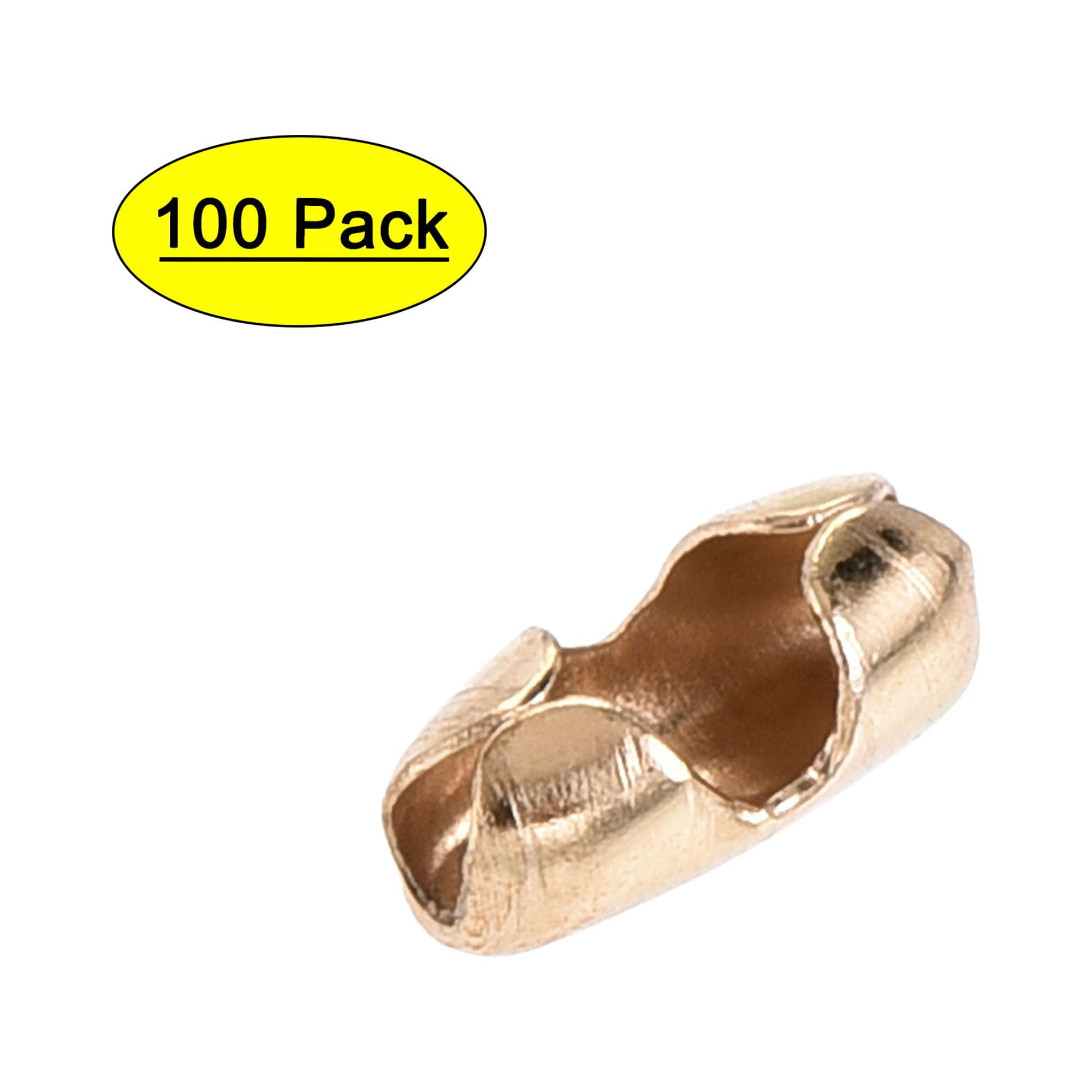 Uxcell 0.06" Crimp Link Ball Chain Connector Iron Champagne Gold 100pcs ...