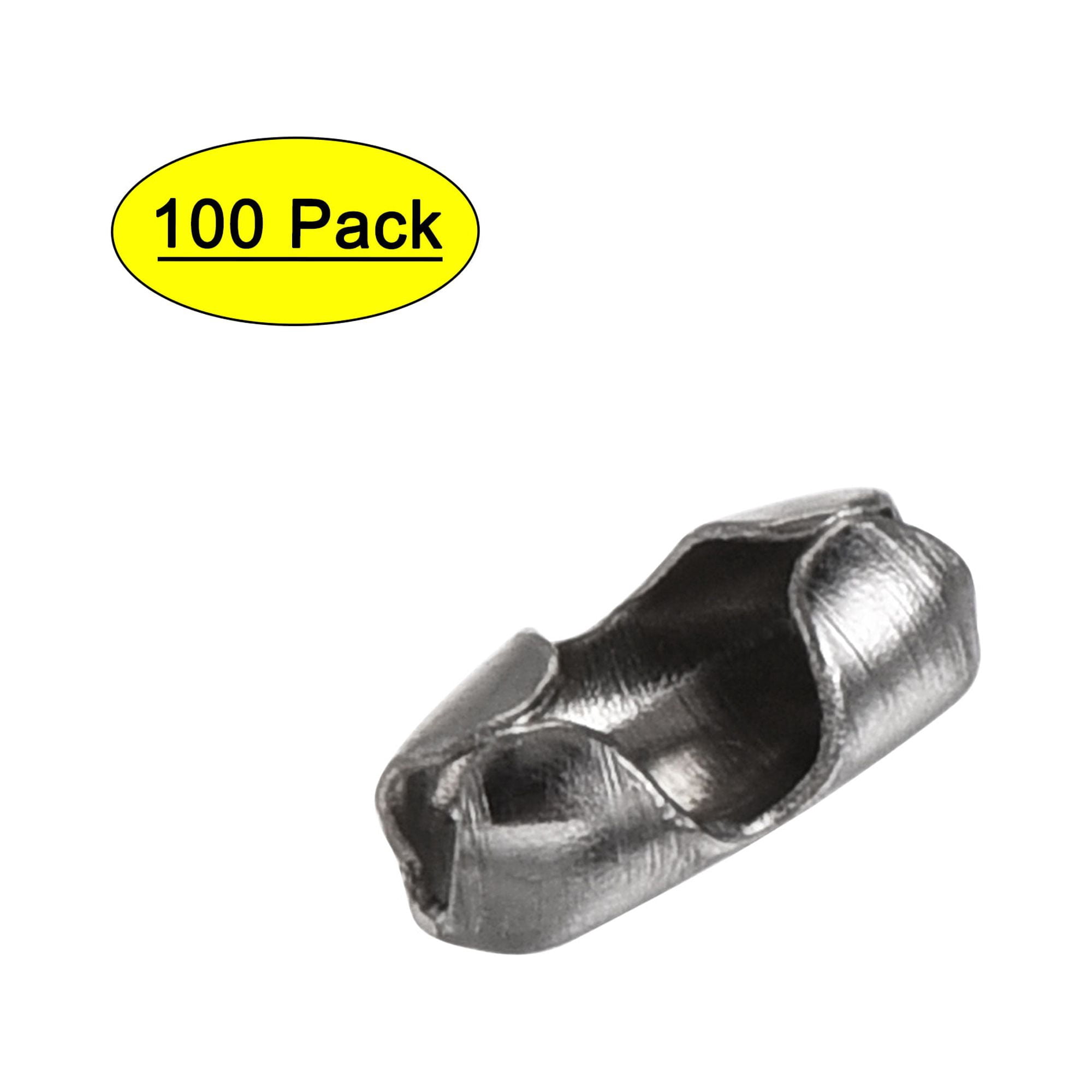 Uxcell 0.06" Crimp Link Ball Chain Connector Iron Silver White 100pcs ...