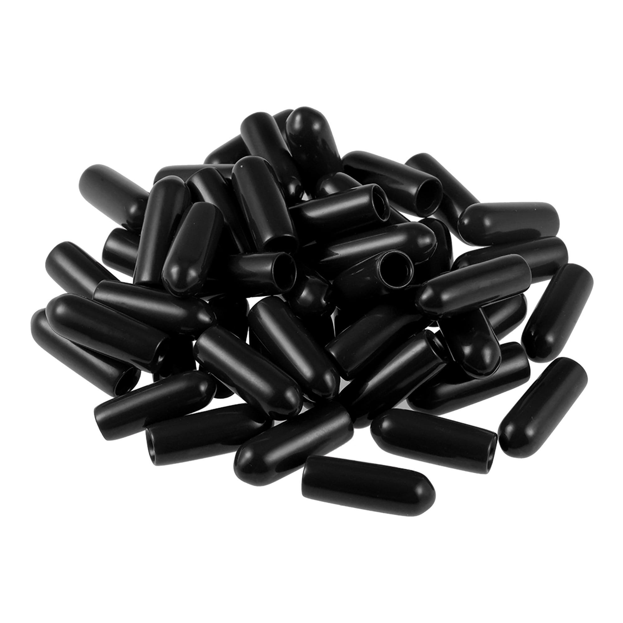Uxcell Screw Thread Protectors End Caps Vinyl 50 Pcs 0.14" Black ...