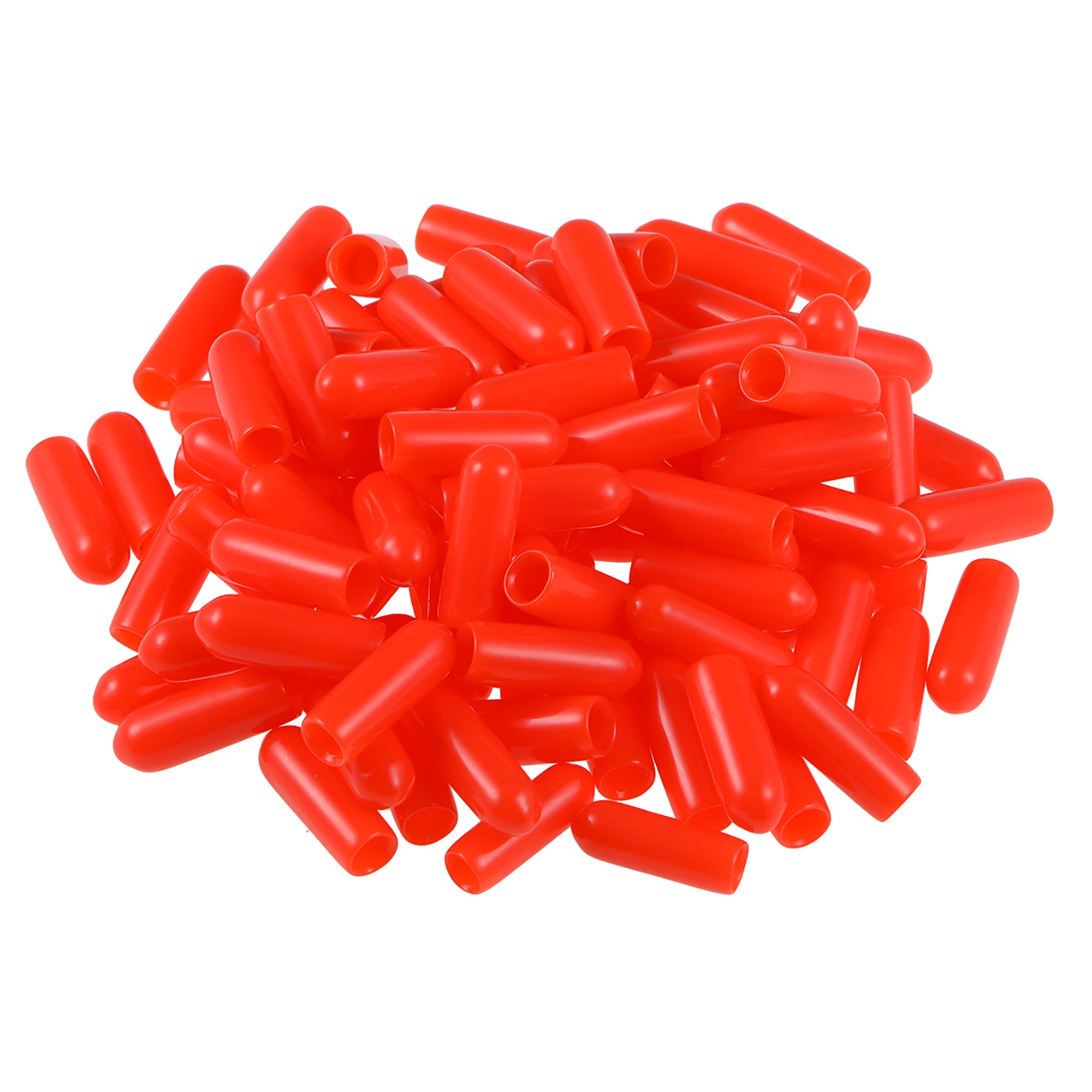 Uxcell 0.14'' Vinyl Round Caps Cover Screw Thread Protector Rubber Red ...