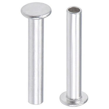 Uxcell 4mm x 6mm Aluminum Open End Flat Round Head Blind Rivets, Gold ...