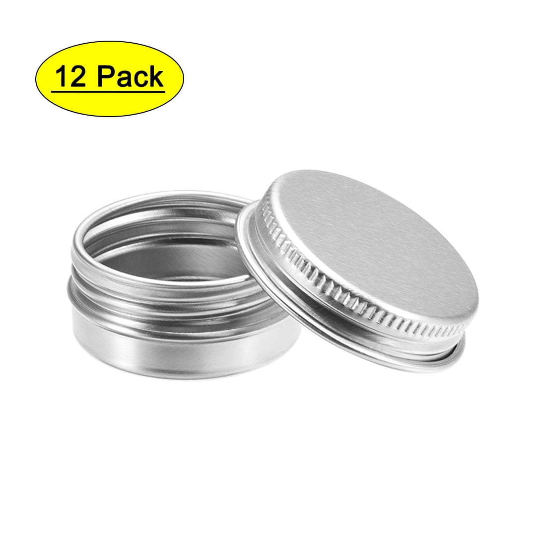 Uxcell 0.33oz Screw Top Lid Round Cans Tin Containers Aluminum Silver ...