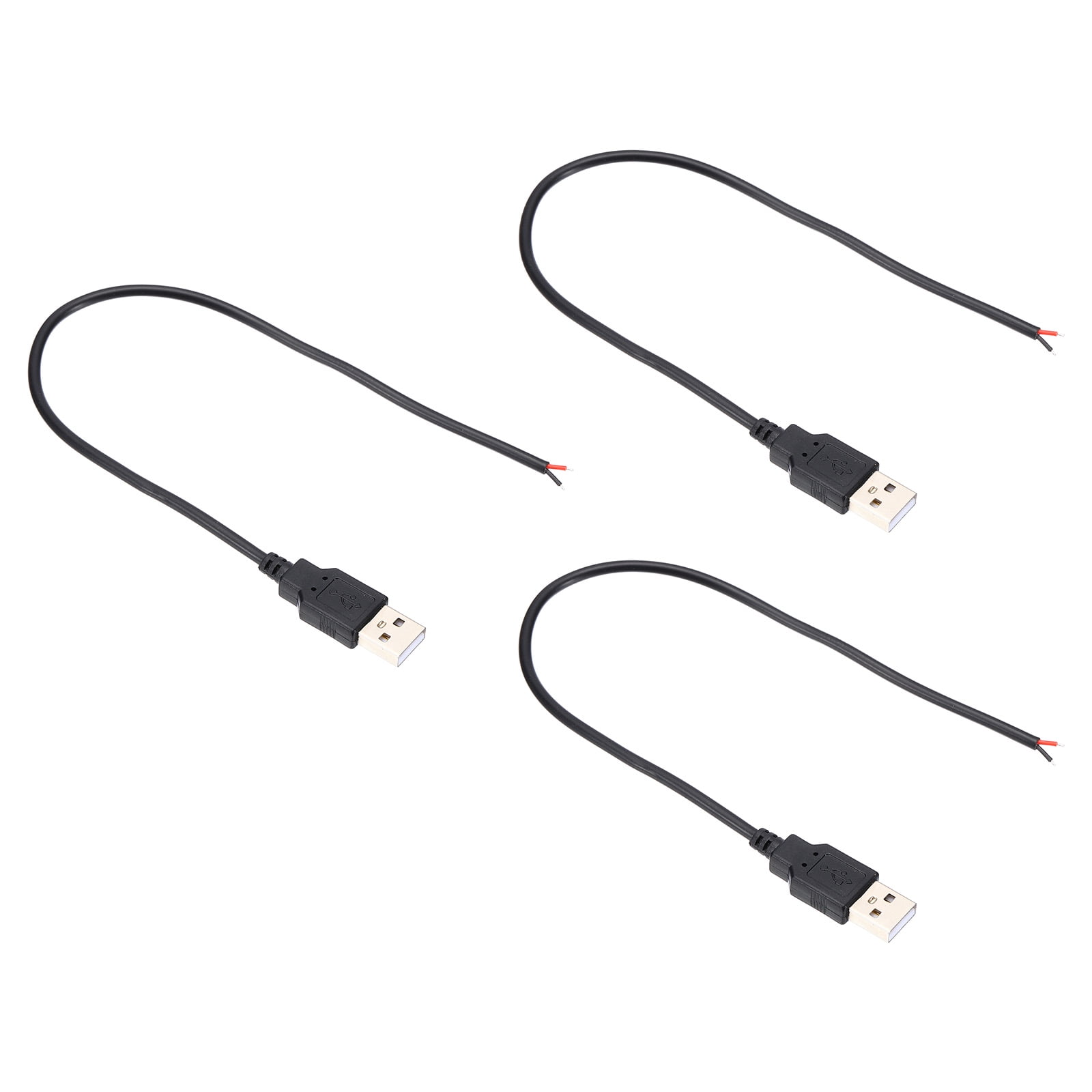 Uxcell 0.3M/1Ft USB 5V 3A Type-C Pigtail Power Cable, 3Pcs 22AWG USB ...