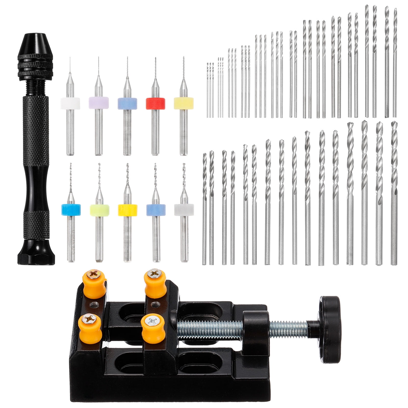 Uxcell 0.3mm-1.2mm Micro PCB Twist Drill Bit Pin Vise Bench Vice Hand ...