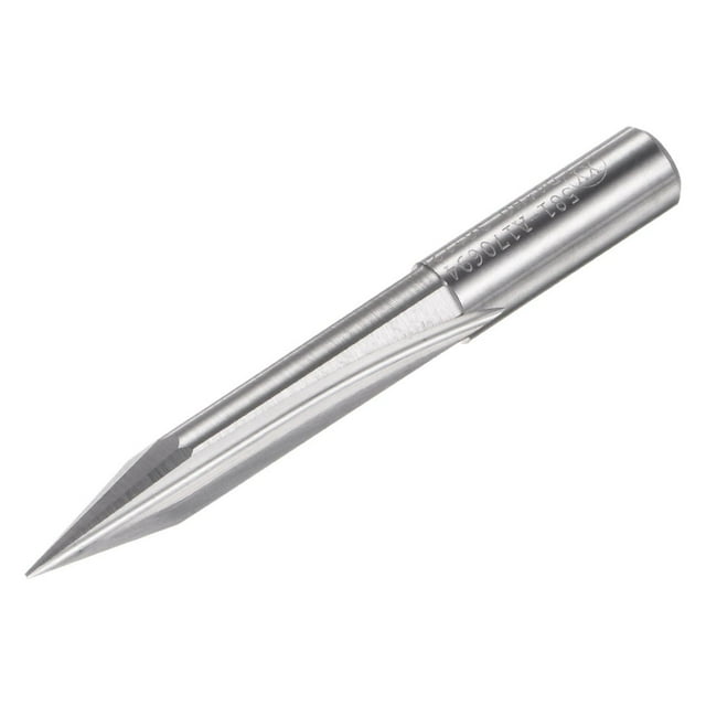 Uxcell 0.3mm Tip 30 Degree 50mm Length Carbide 2 Flutes Tapered Wood ...