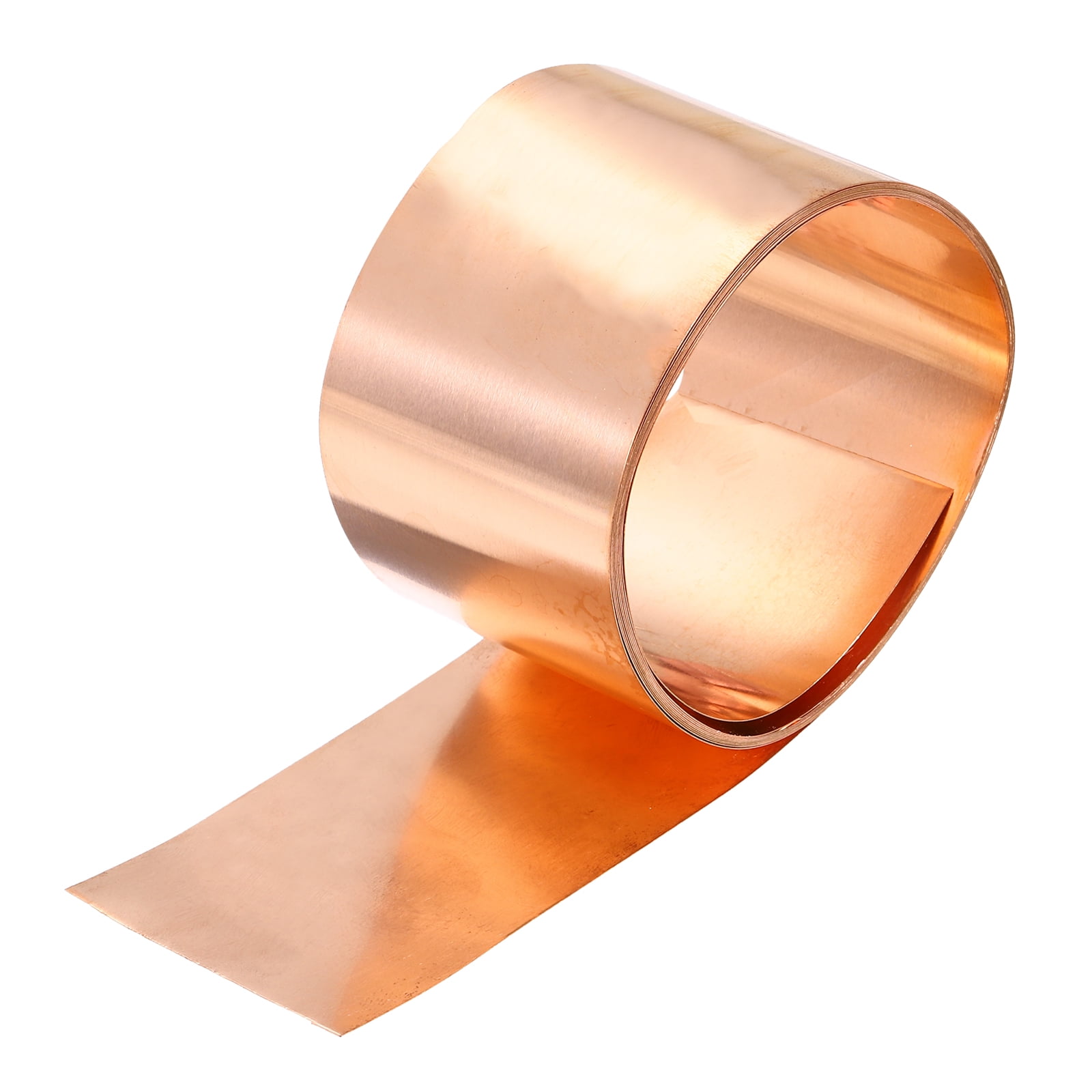 Uxcell 0.3mm x 50mm x 2000mm Copper Sheet Roll, 99.9% Pure Copper Strip Flashing Metal Foil ...