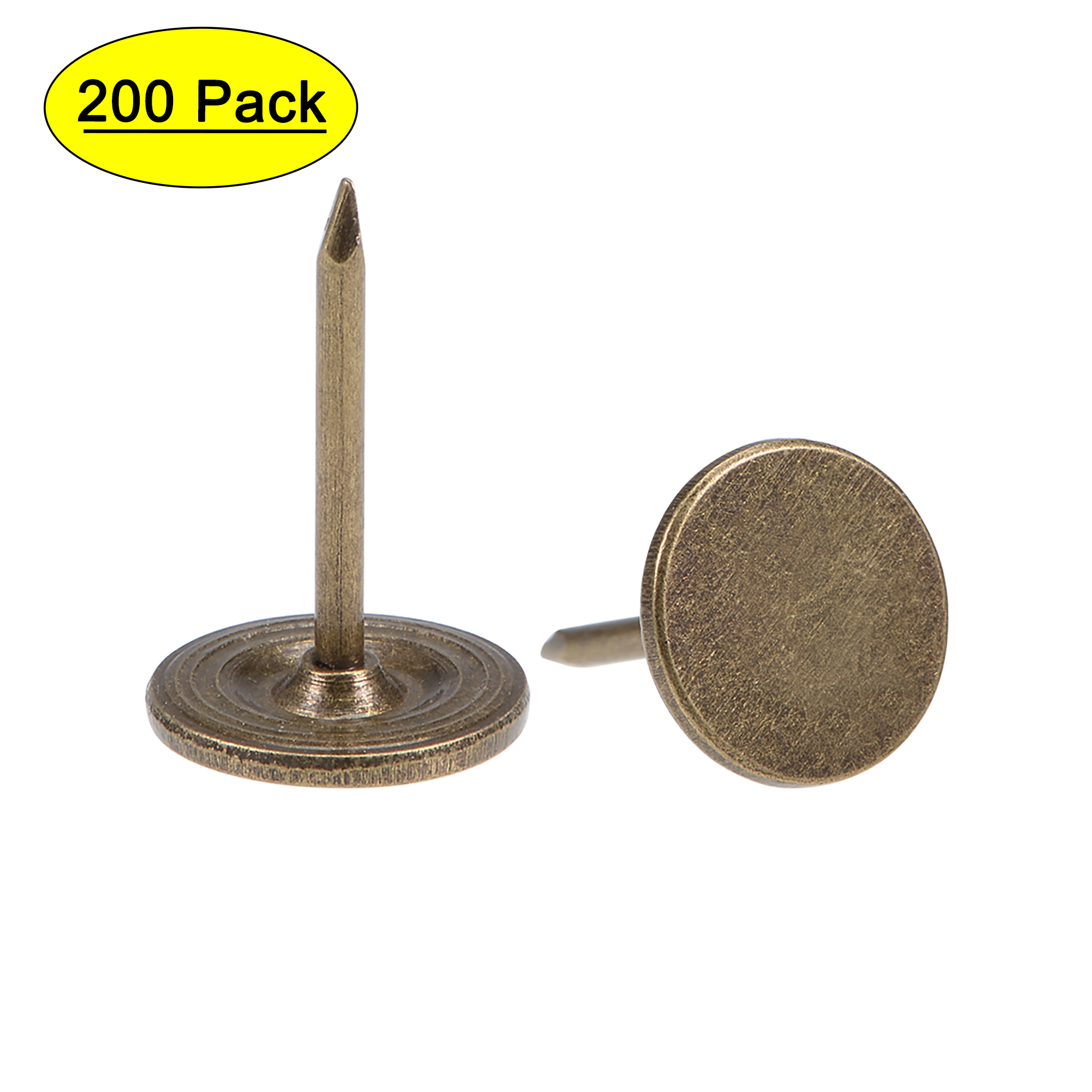 Uxcell 11mmx13mm Flat Head Furniture Nail Bronze Tone Upholstery Nails ...
