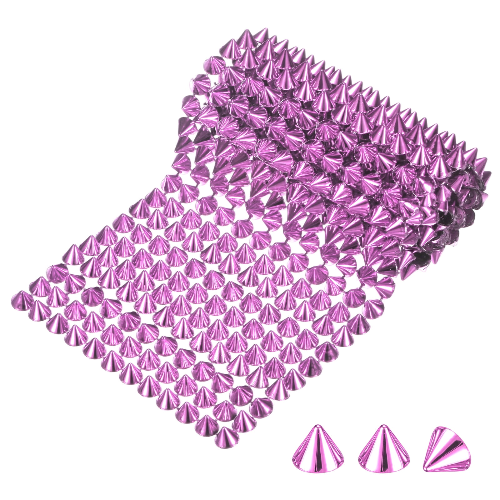 Uxcell 0.5 Yard Sew Stitch on Spikes Stud Cone 12Rows Plastic Pink ...