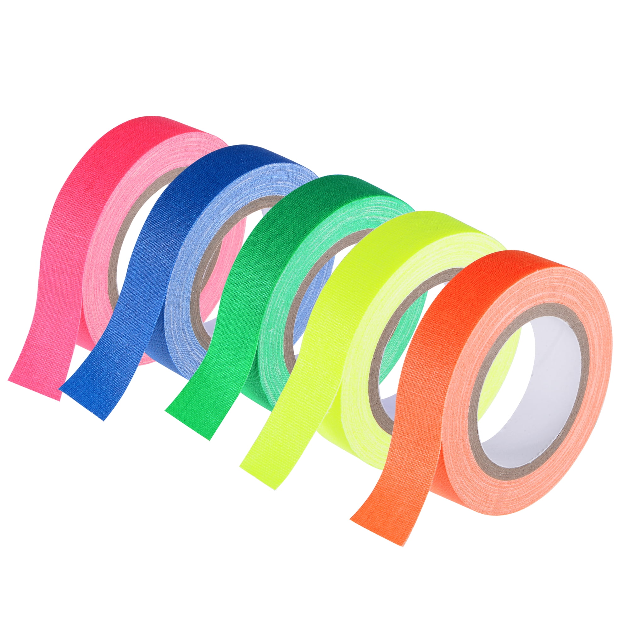 Uxcell 0.5"x16' Fluorescent Neon Cloth Tape 5 Colors for Party Art ...