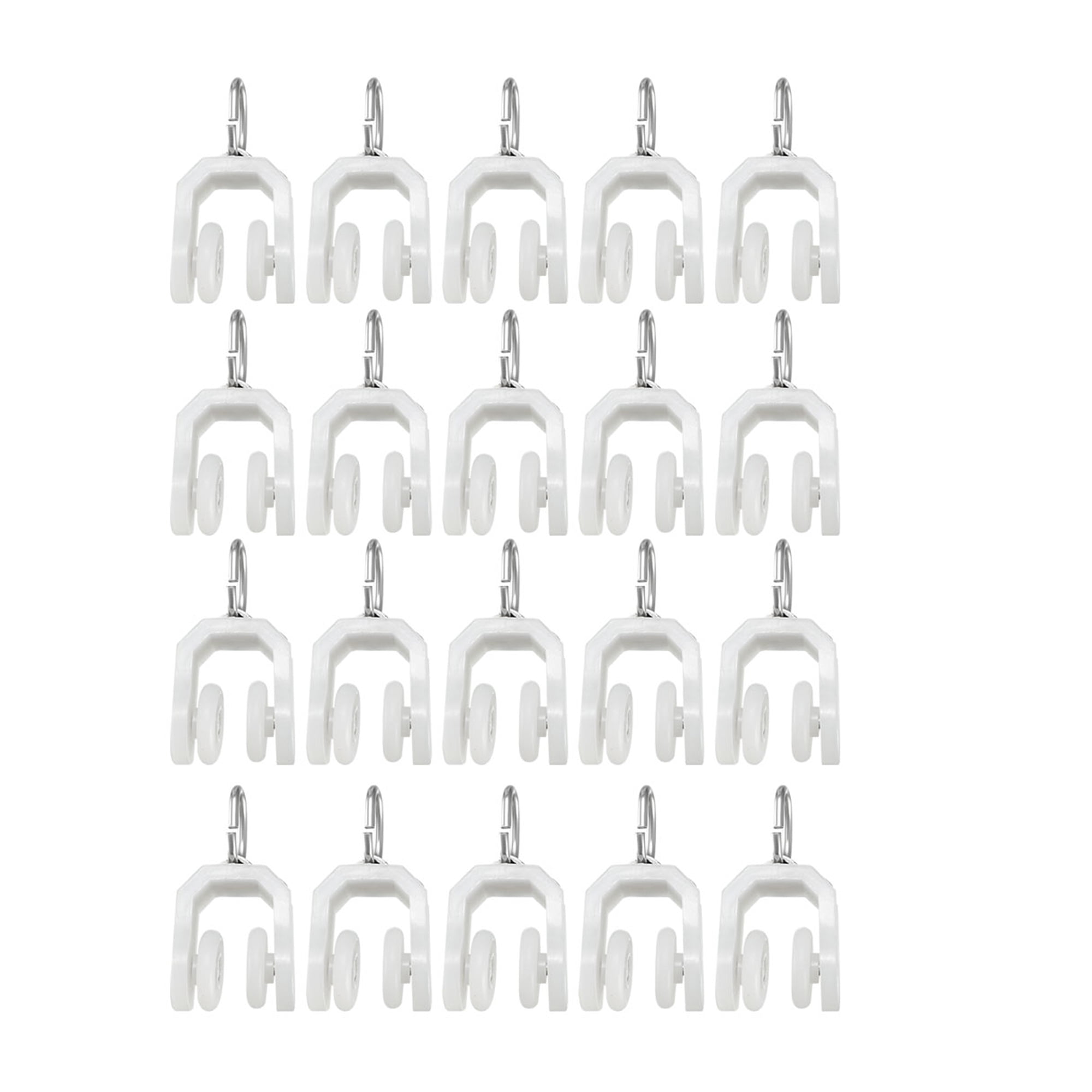 Uxcell 0.55inch Curtain Track Rollers Stainless Steel White Silver Tone ...