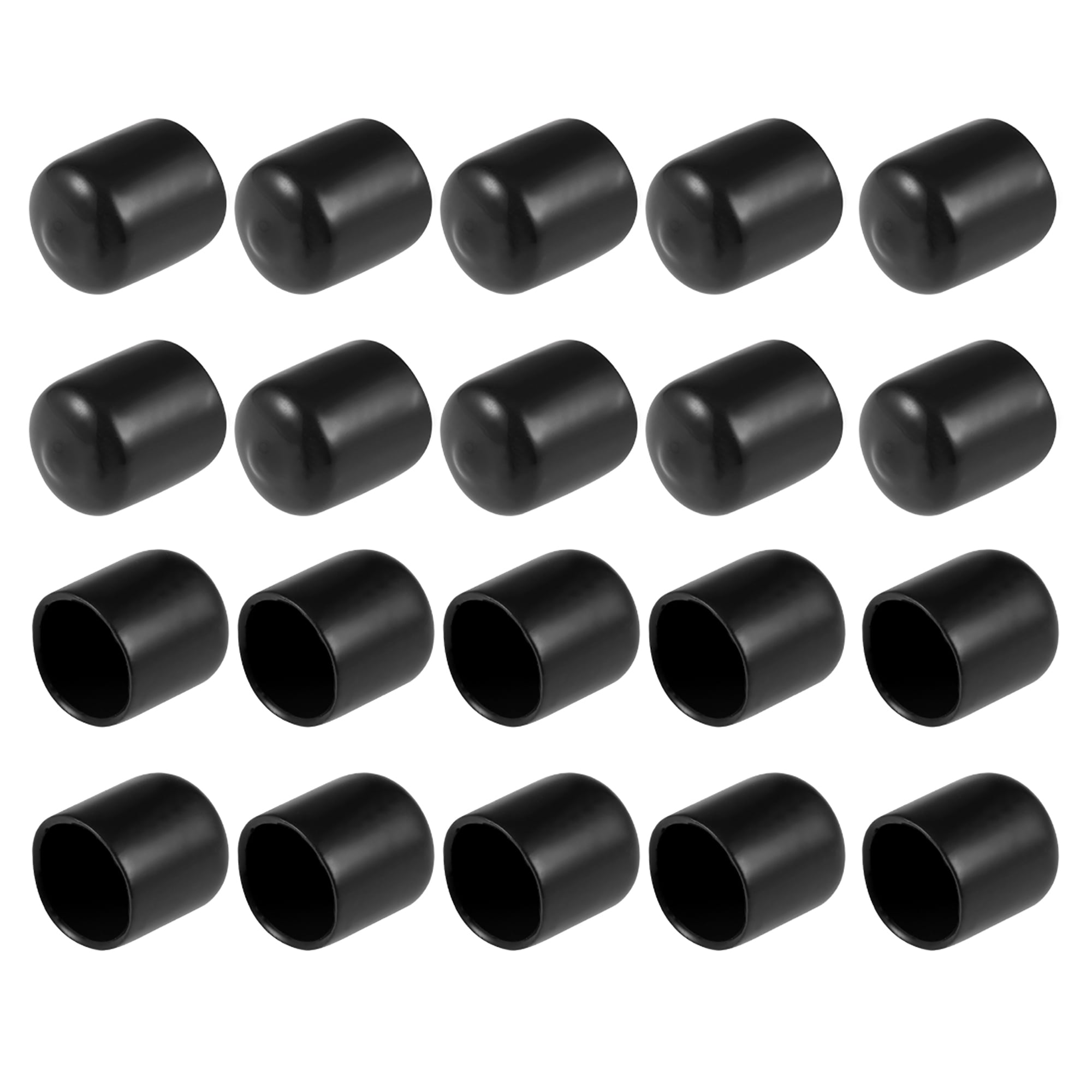 Uxcell 0.59'' Screw Thread Protector Vinyl End Caps Rubber Black 20pcs ...