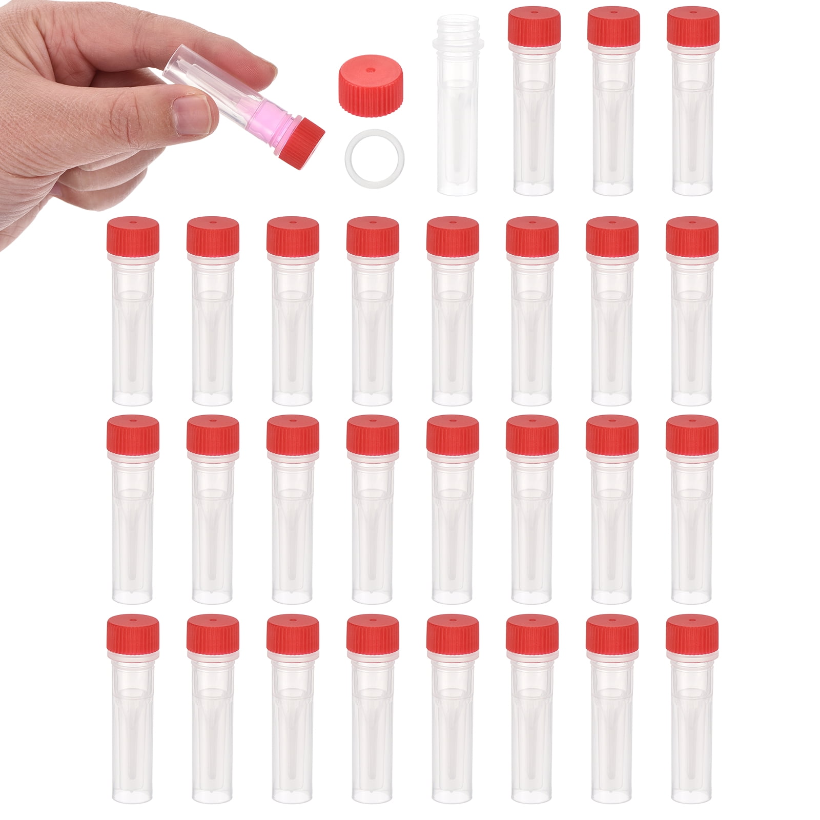 Uxcell 0.5mL Plastic Cryogenic Vial, 28Pcs Cryogenic Storage Tube Lab ...