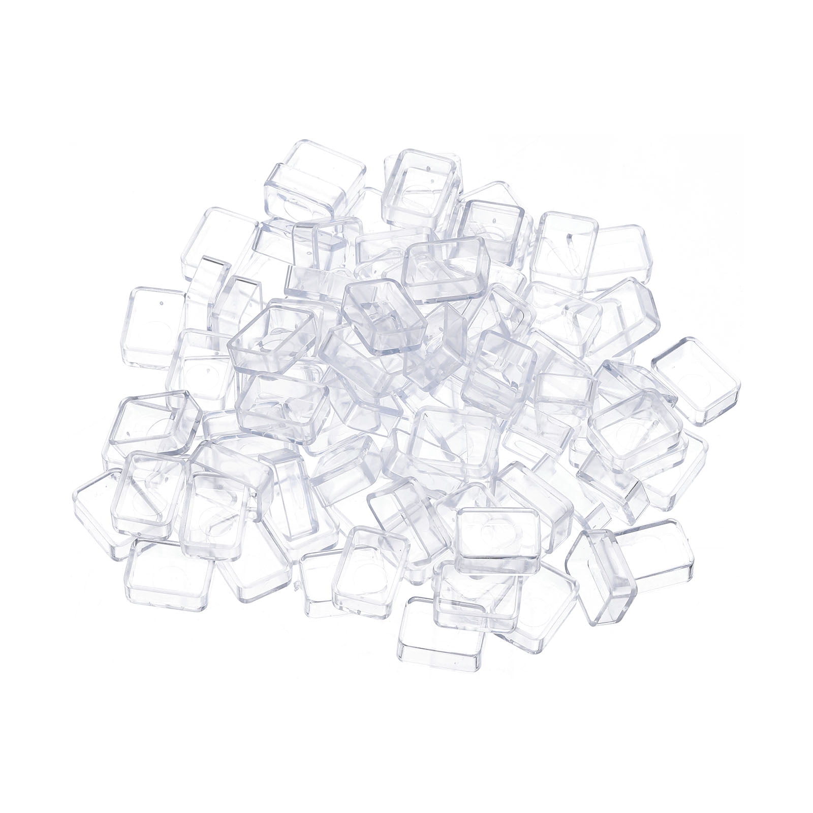 Uxcell 0.5ml Watercolor Pans, 100 Pack Empty Half Pans Plastic Watercolor Tins for Watercolor ...