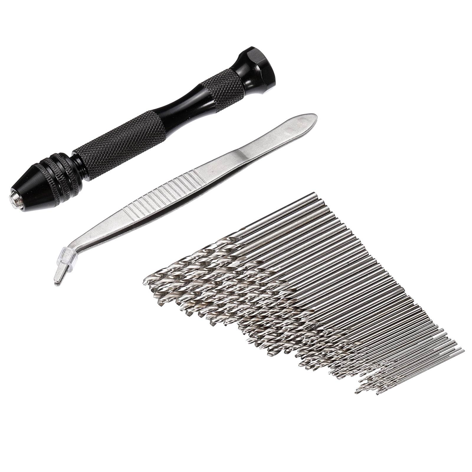 Uxcell 0.5mm-3.0mm Micro Mini Twist Drill Bit Pin Vise Tweezer Hand ...