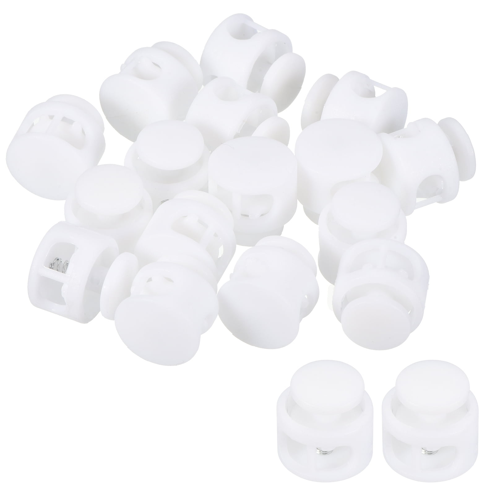 Uxcell 0.6" Dia Cord Locks Round Double Hole Elastic Cord Fastener ...