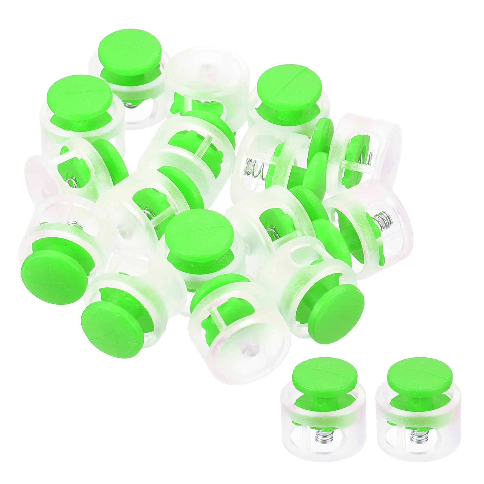 Uxcell 0.6" Dia Cord Locks Round Double Hole Stopper Cord Fastener ...