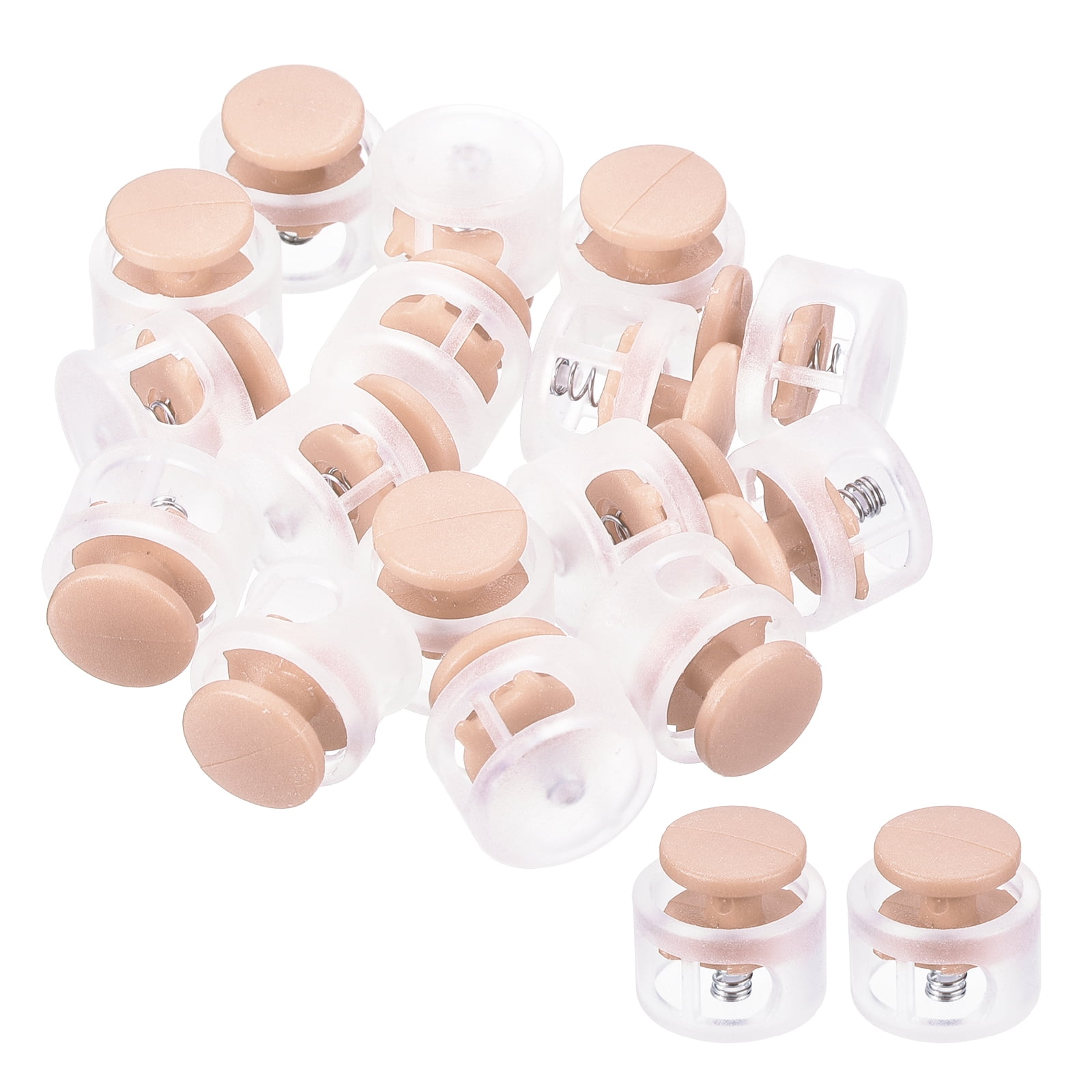 Uxcell 0.6" Dia Cord Locks Round Double Hole Stopper Cord Fastener ...