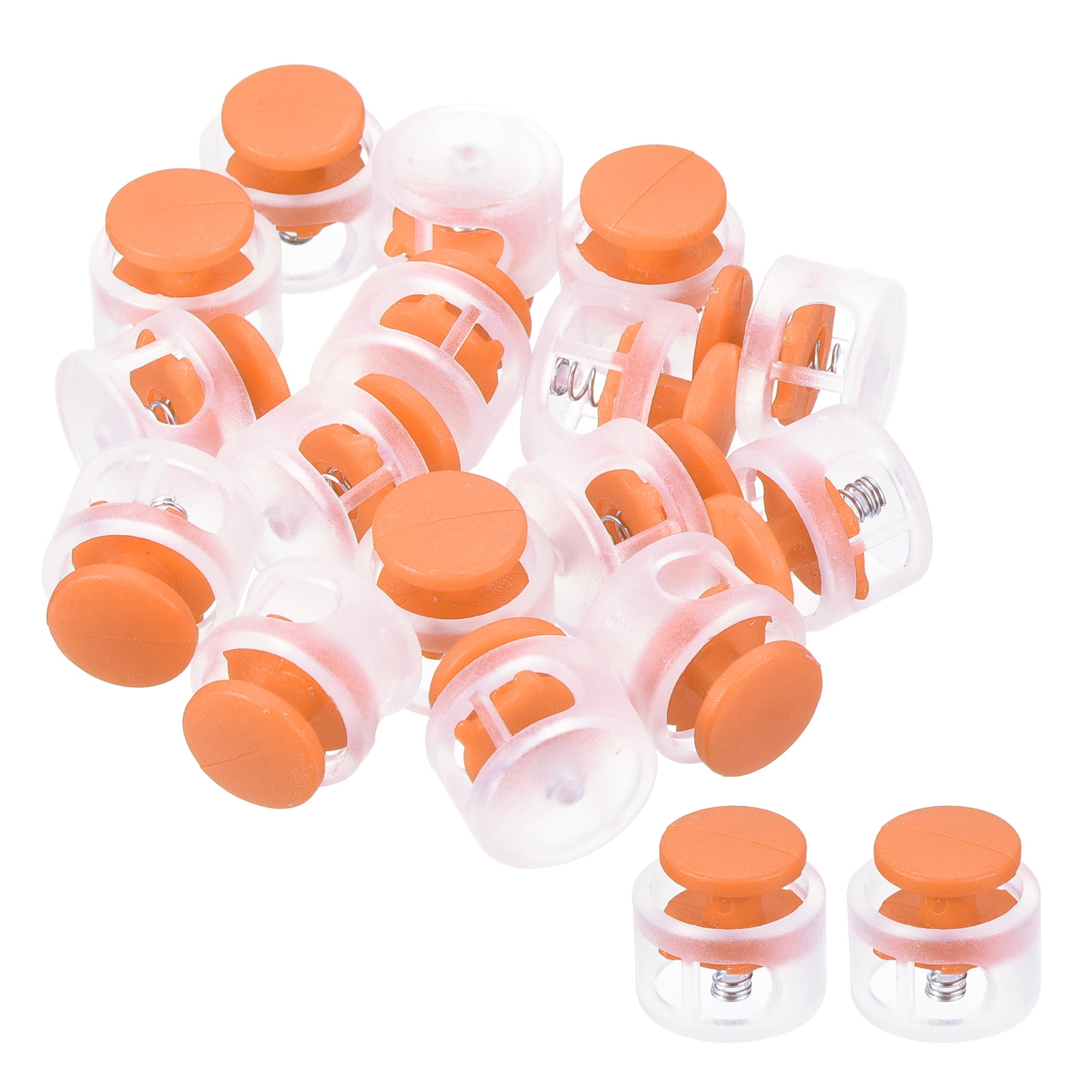 Uxcell 0.6" Dia Cord Locks Round Double Hole Stopper Cord Fastener ...