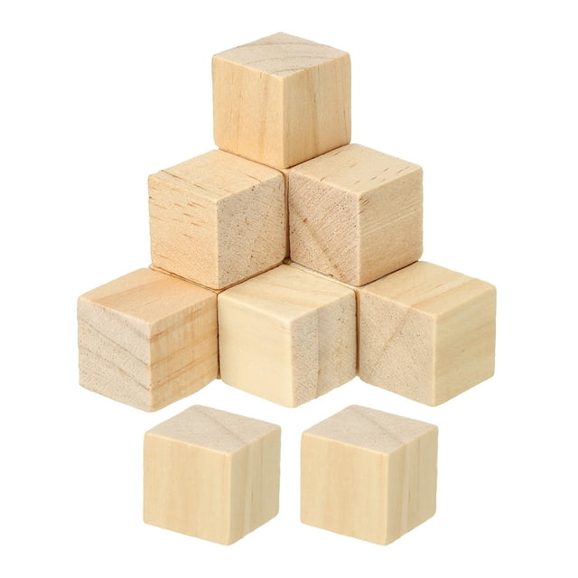 Uxcell 0.6 Inch Unfinished Wooden Blocks, 50 Pack Natural Wood Cube ...