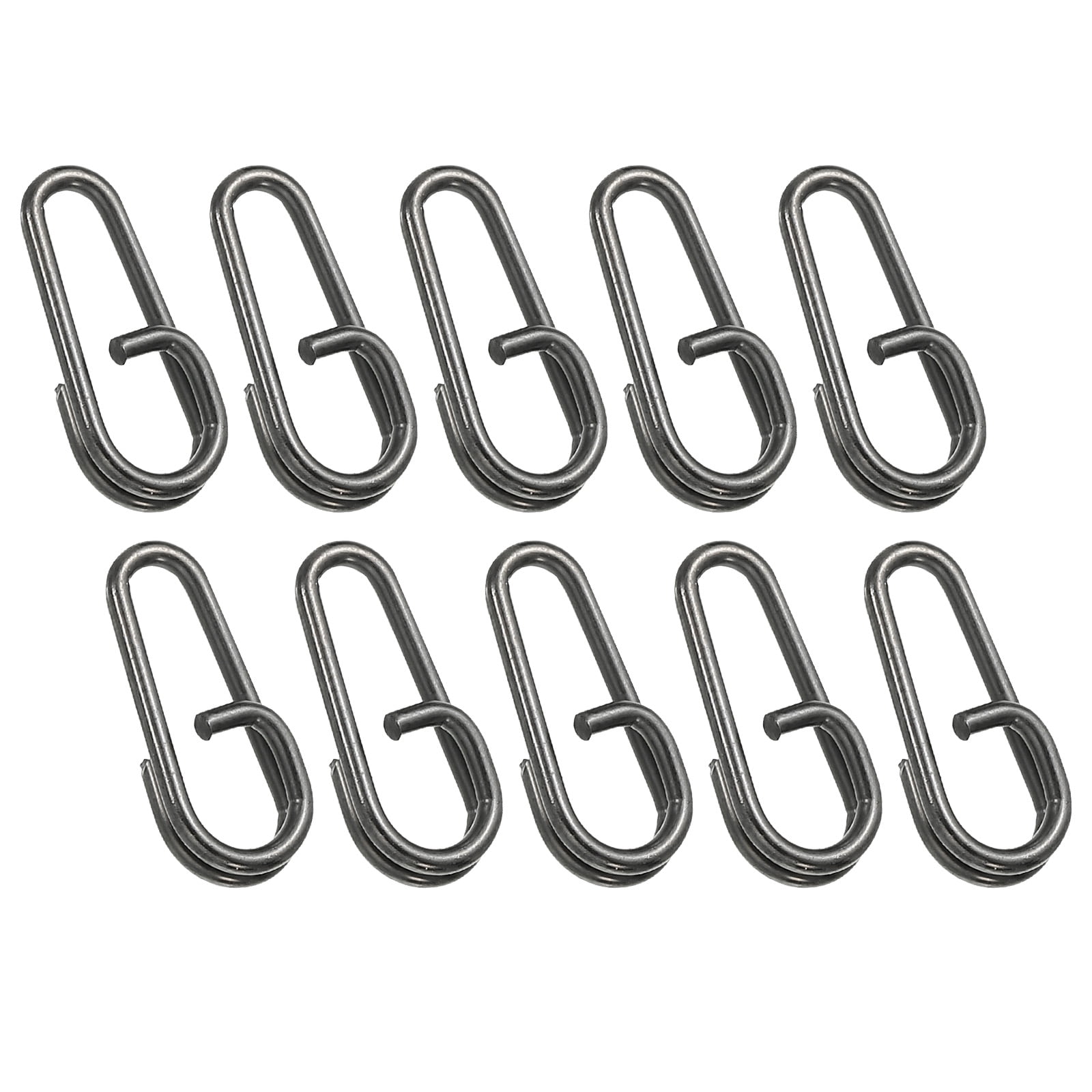 Uxcell 0.6" Stainless Steel Fishing Quick Snaps Clips Oval Split Rings ...