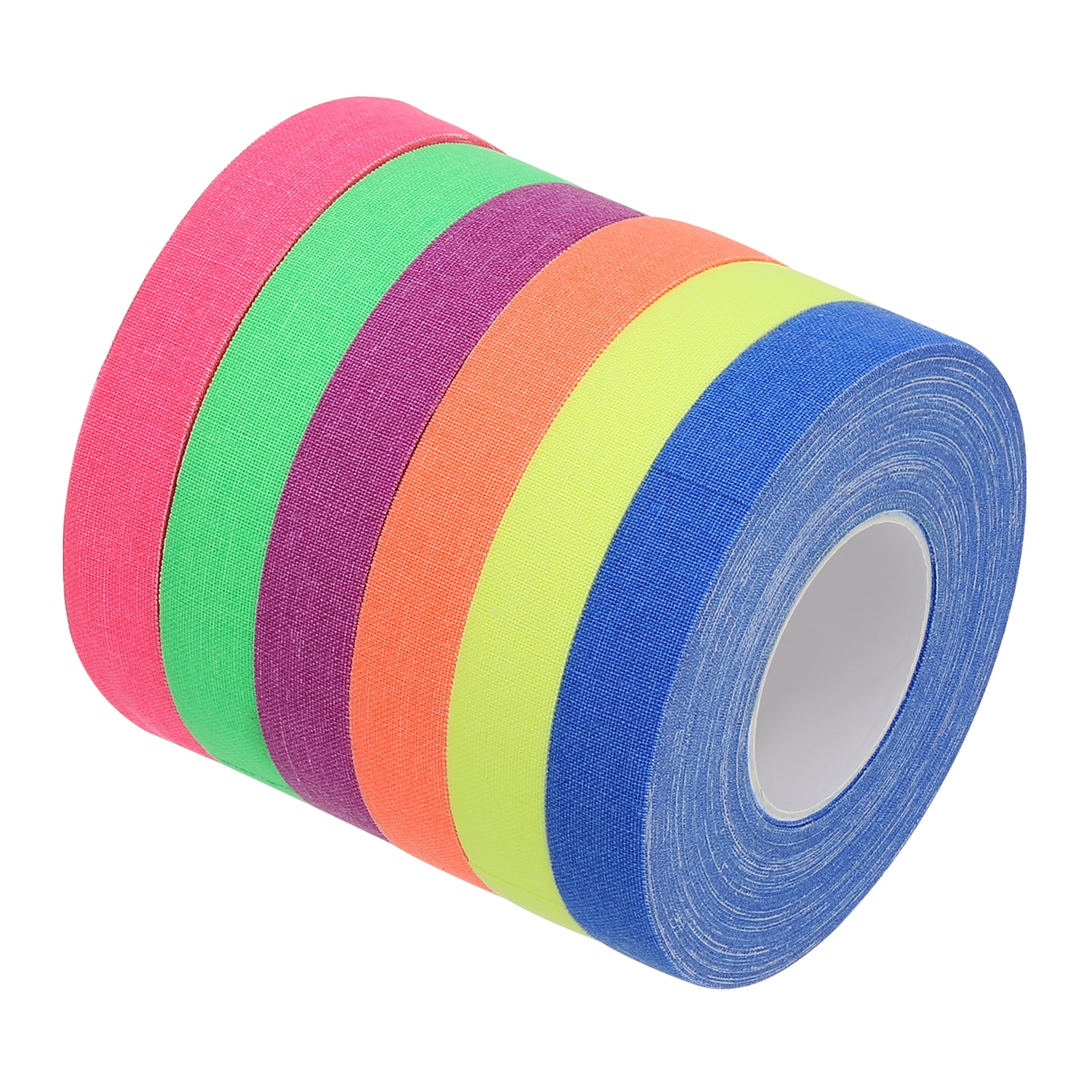 Uxcell 0.6 inch x 60 feet Neon Gaffer Cloth Tape, 6 Roll Fluorescent ...