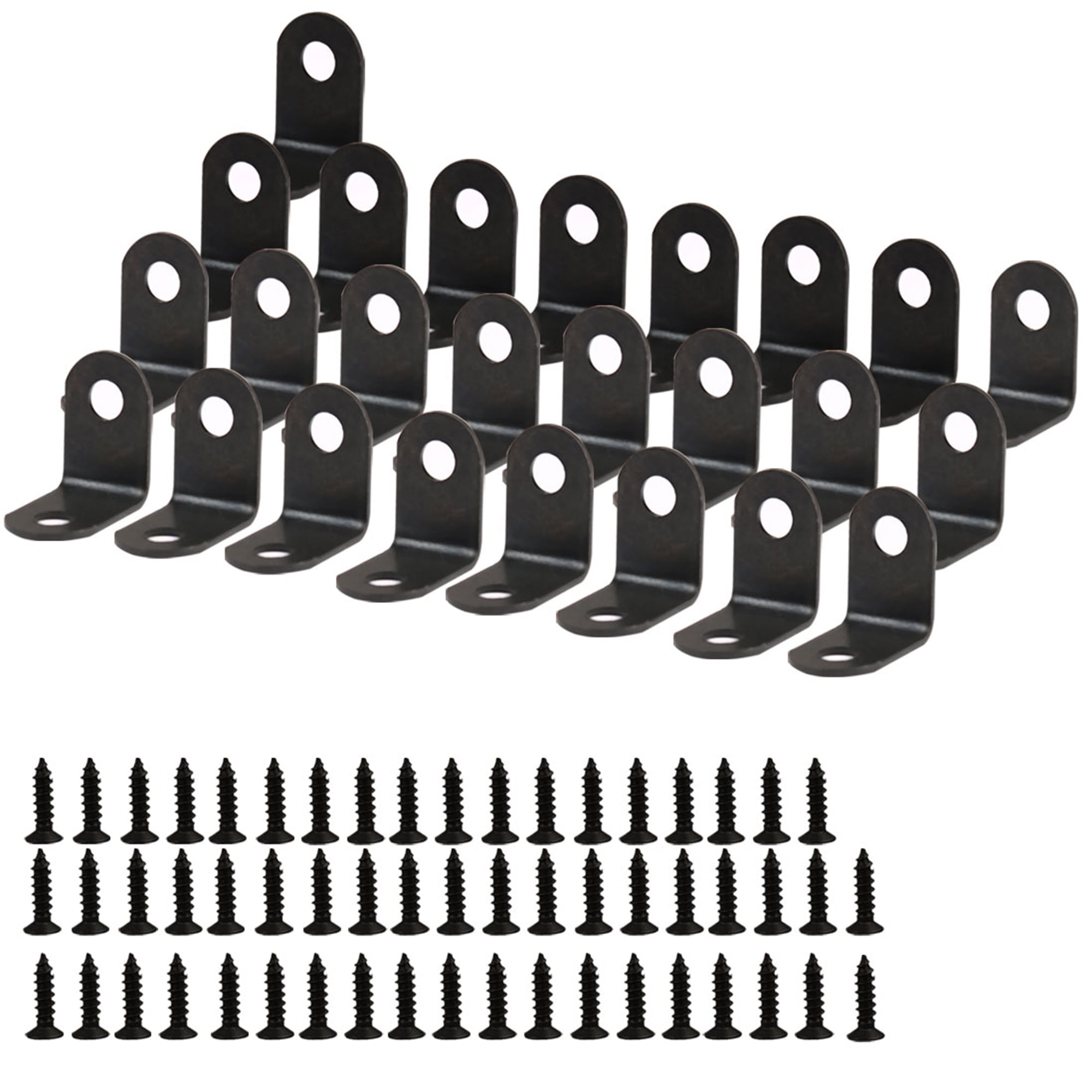 Uxcell 0.63''x0.63'' Angle Bracket Metal Black L Shaped Angle Brackets ...