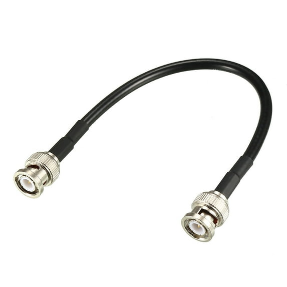 Uxcell 0.66 Feet RG58 50 Ohm Coaxial Cable with BNC Male to BNC Male Connectors Plastic Black ...