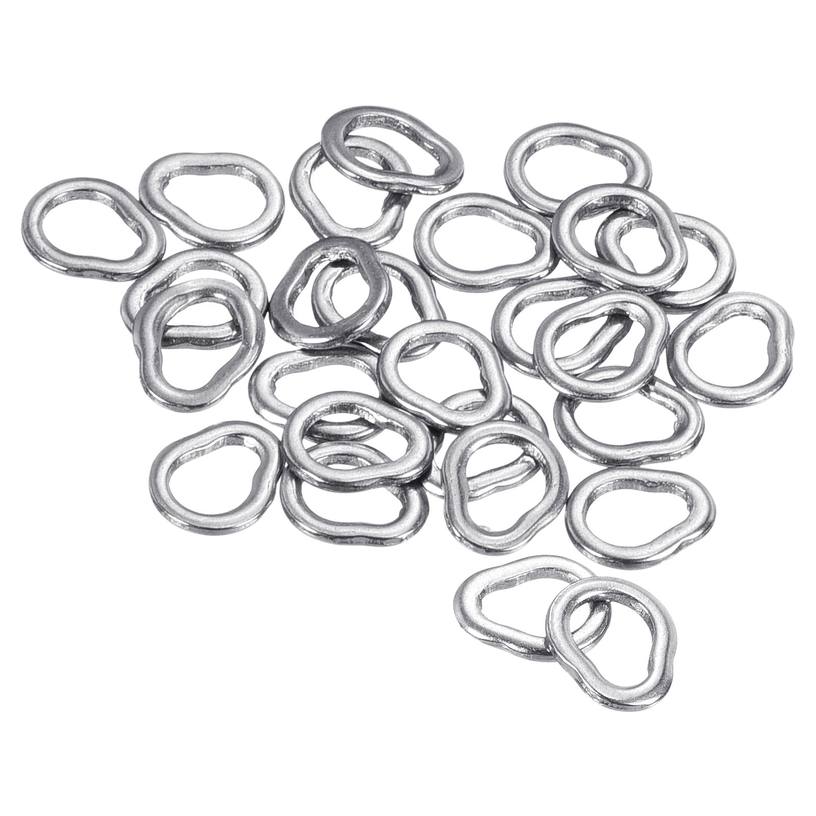 Uxcell 0.6x5mm Fishing Split Rings, 25 Pack 304 Stainless Steel Solid ...