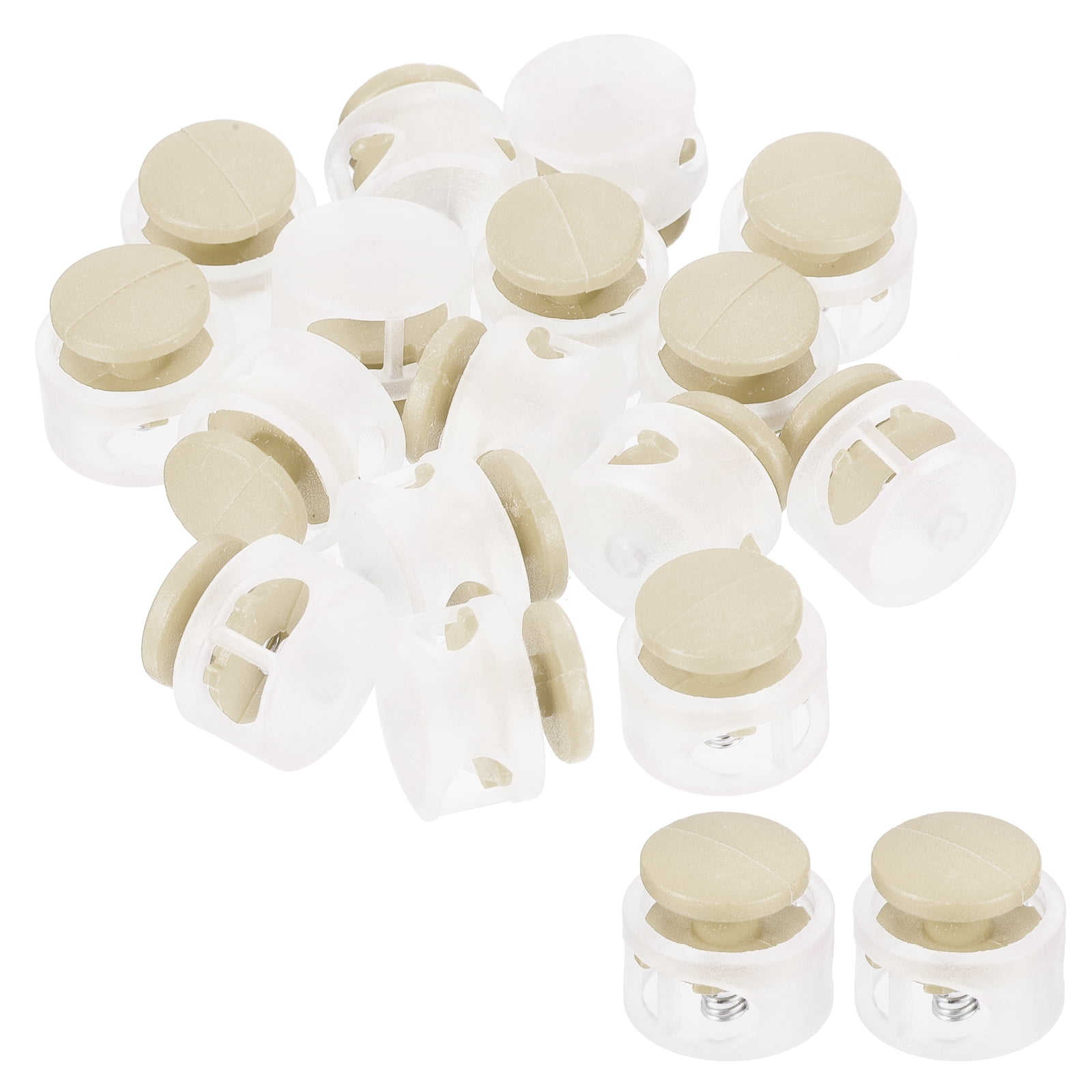 Uxcell 0.7" Dia Cord Locks Round Double Hole Stopper Cord Fastener ...