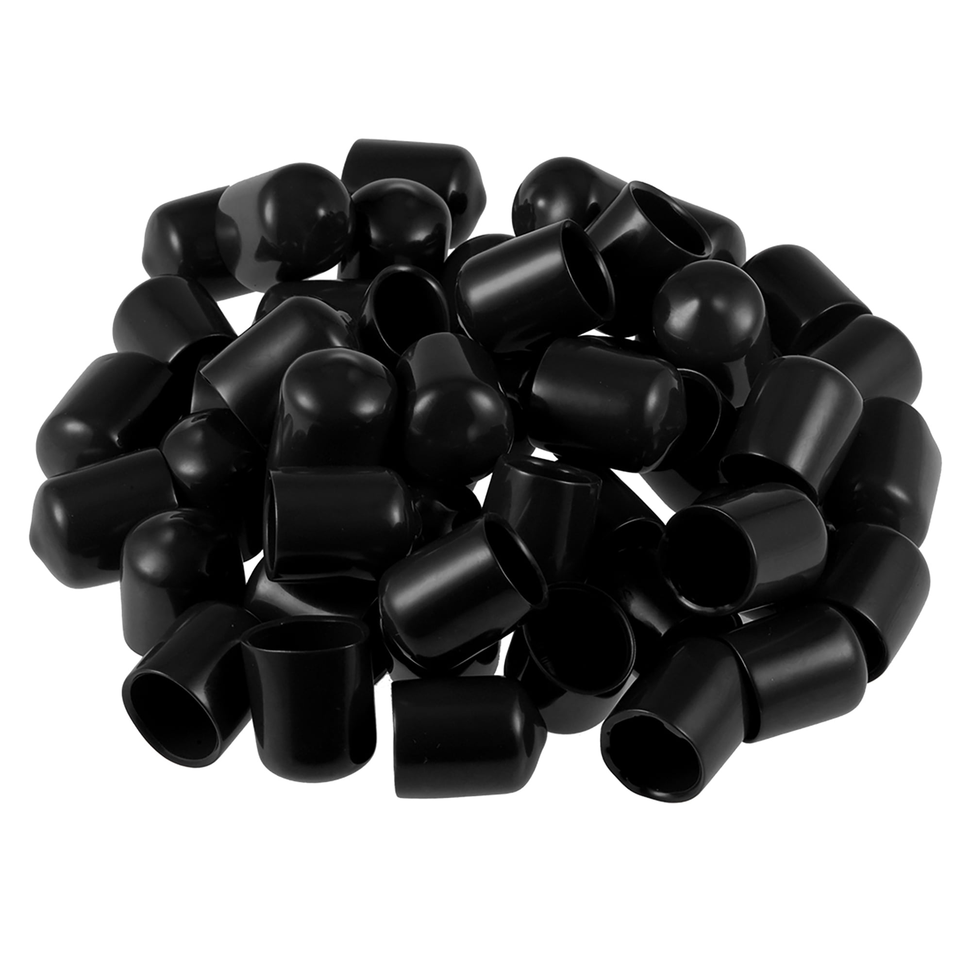 Uxcell 0.71'' Screw Thread Protectors End Caps Vinyl Black 50pcs ...