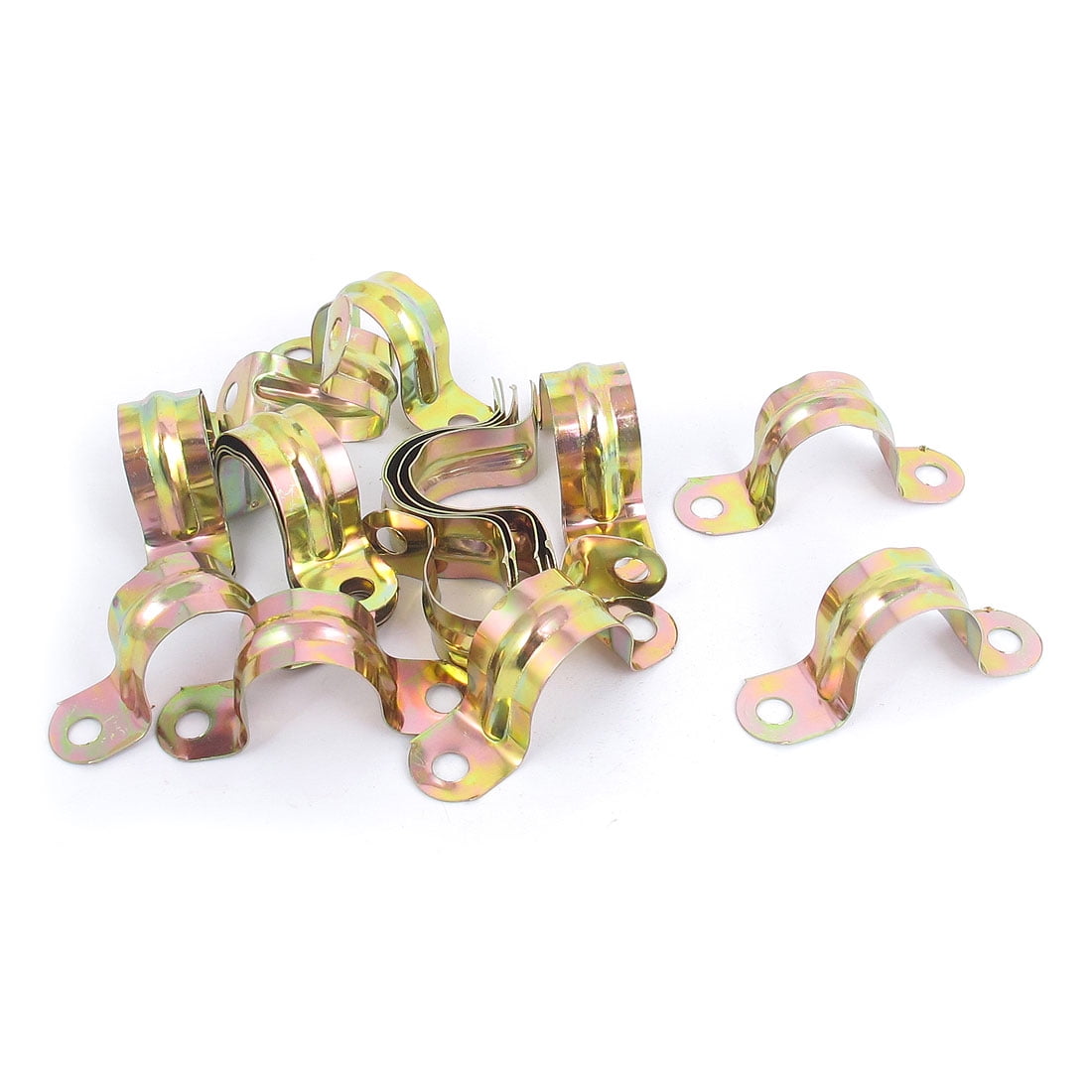 Uxcell 0.79" Arch High Two Holes U Type Pipe Clamp Clips Bronze Tone ...