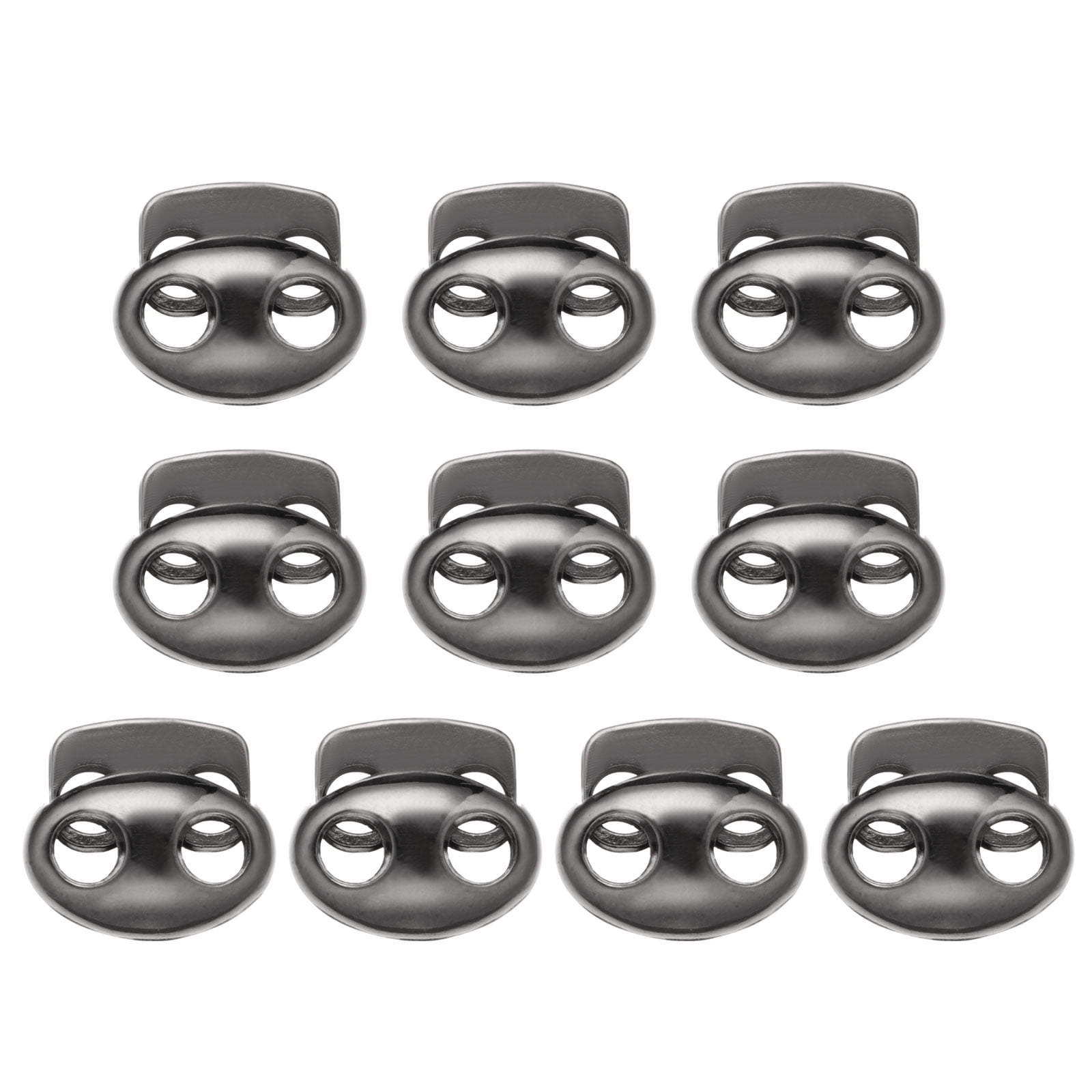 Uxcell 0.7x0.5" Cord Locks Double Hole Spring End Toggle Stopper, Black ...