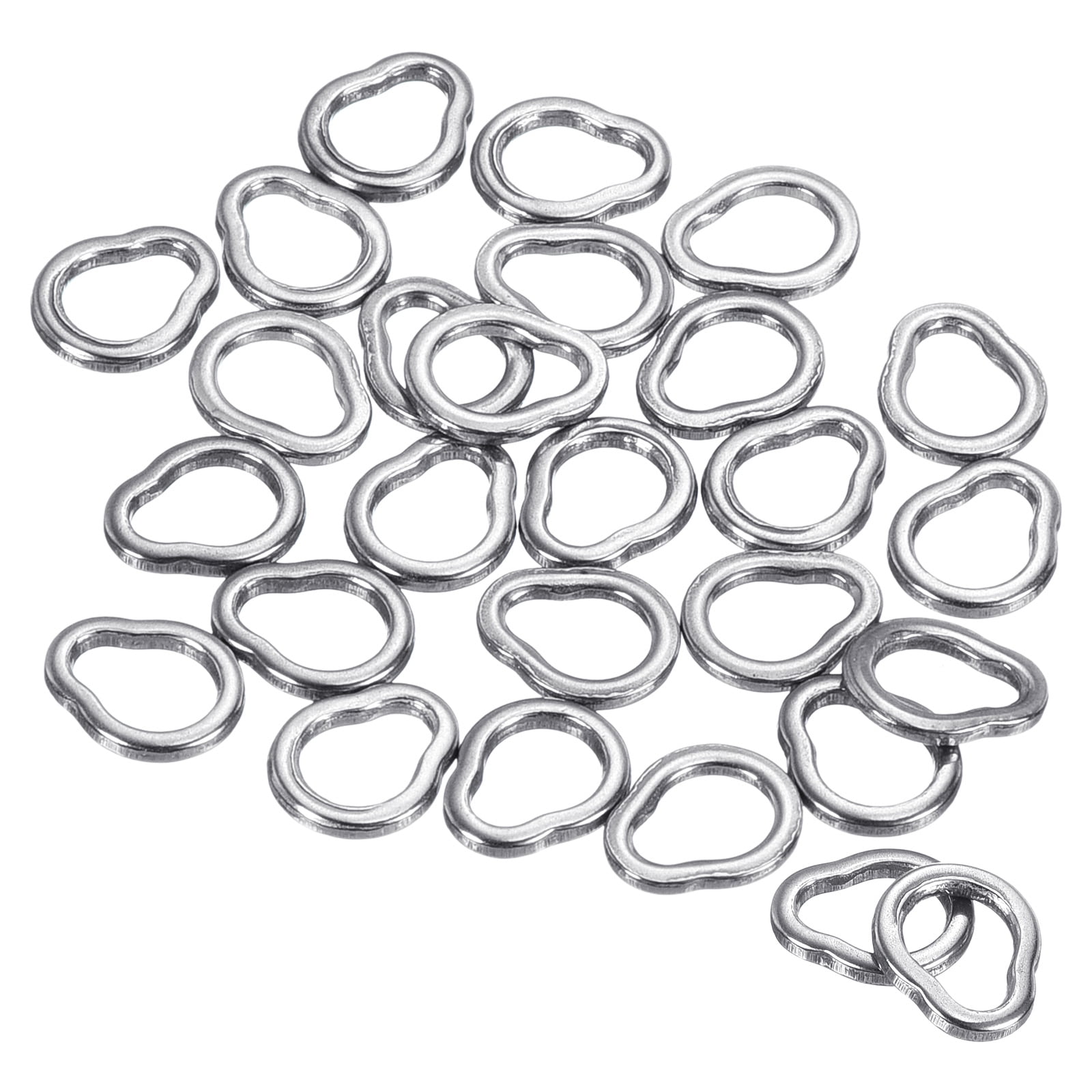 Uxcell 0.7x6mm Fishing Split Rings, 25 Pack 304 Stainless Steel Solid ...