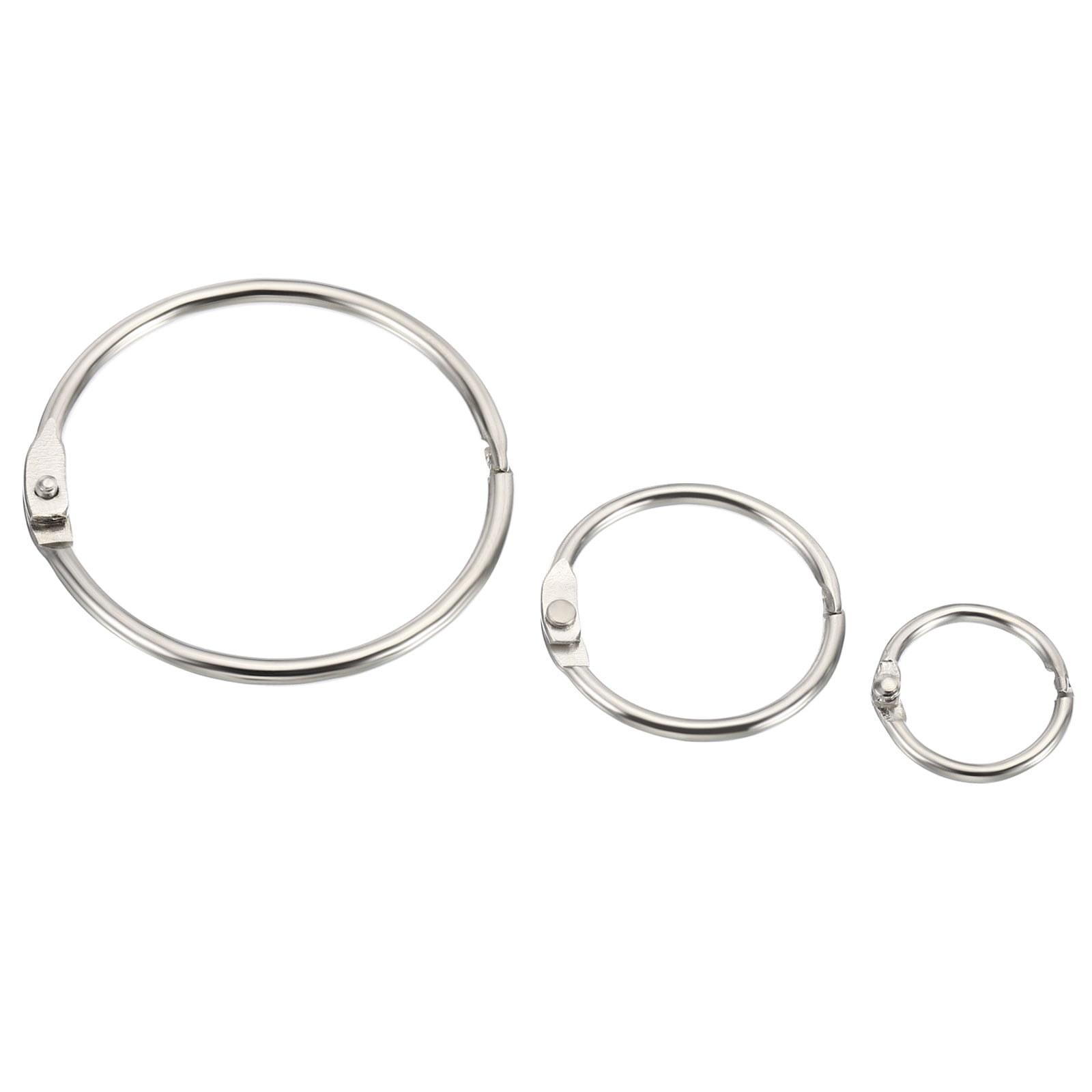 Uxcell 0.8-2" OD 0.6-1.7" ID Loose Leaf Rings Binder Ring Steel for ...