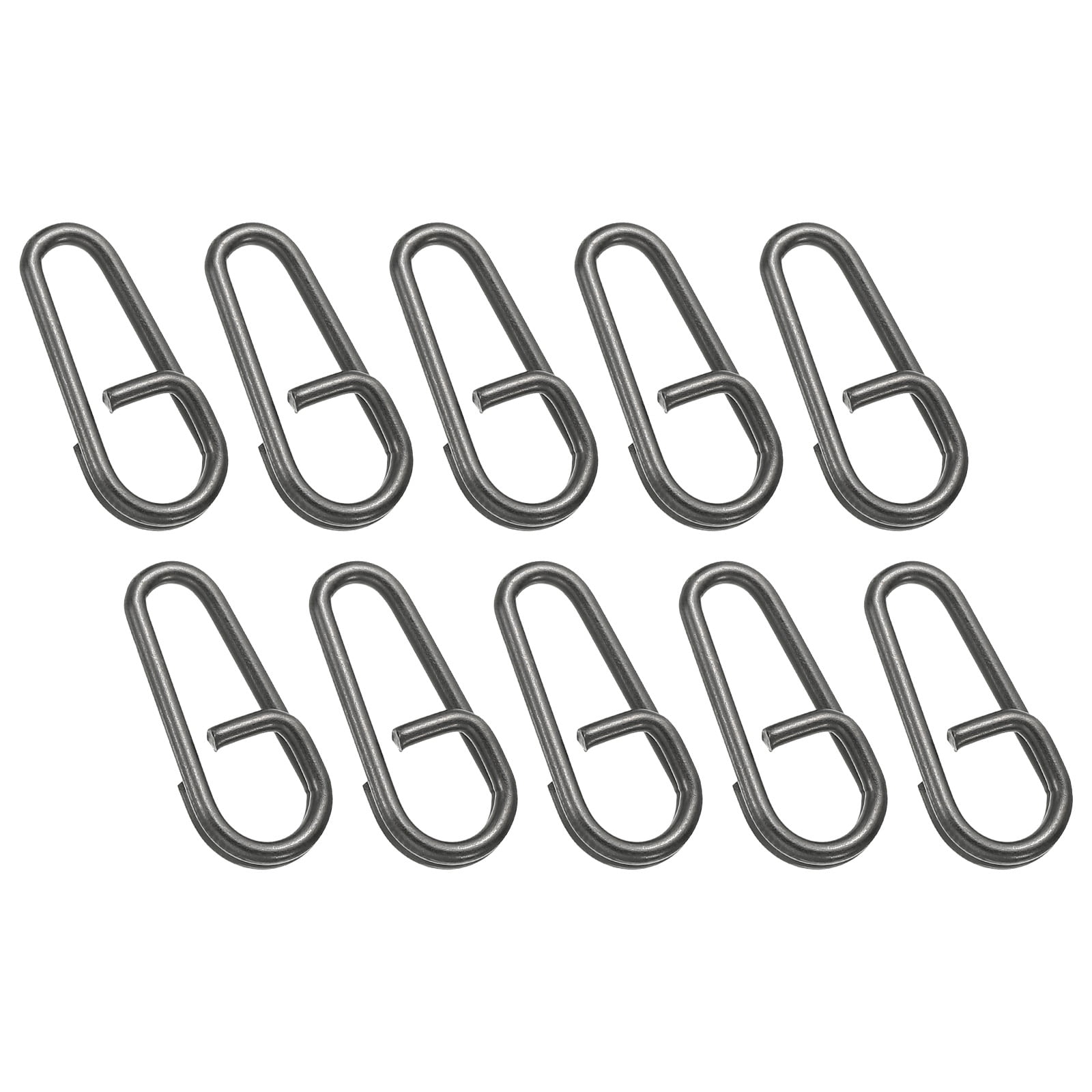 Uxcell 0.8" Stainless Steel Fishing Quick Snaps Clips Oval Split Rings ...