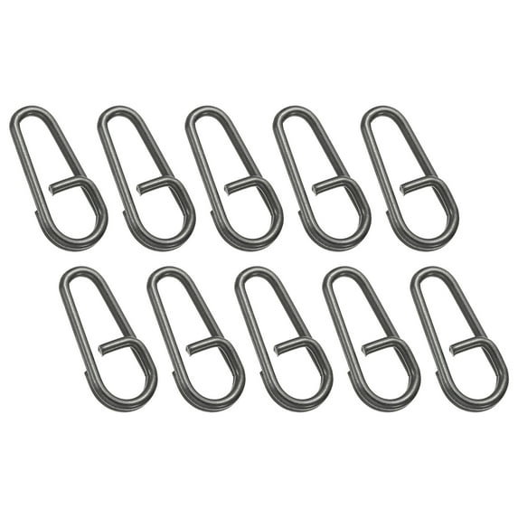 Uxcell 0.8" Stainless Steel Fishing Quick Snaps Clips Oval Split Rings ...