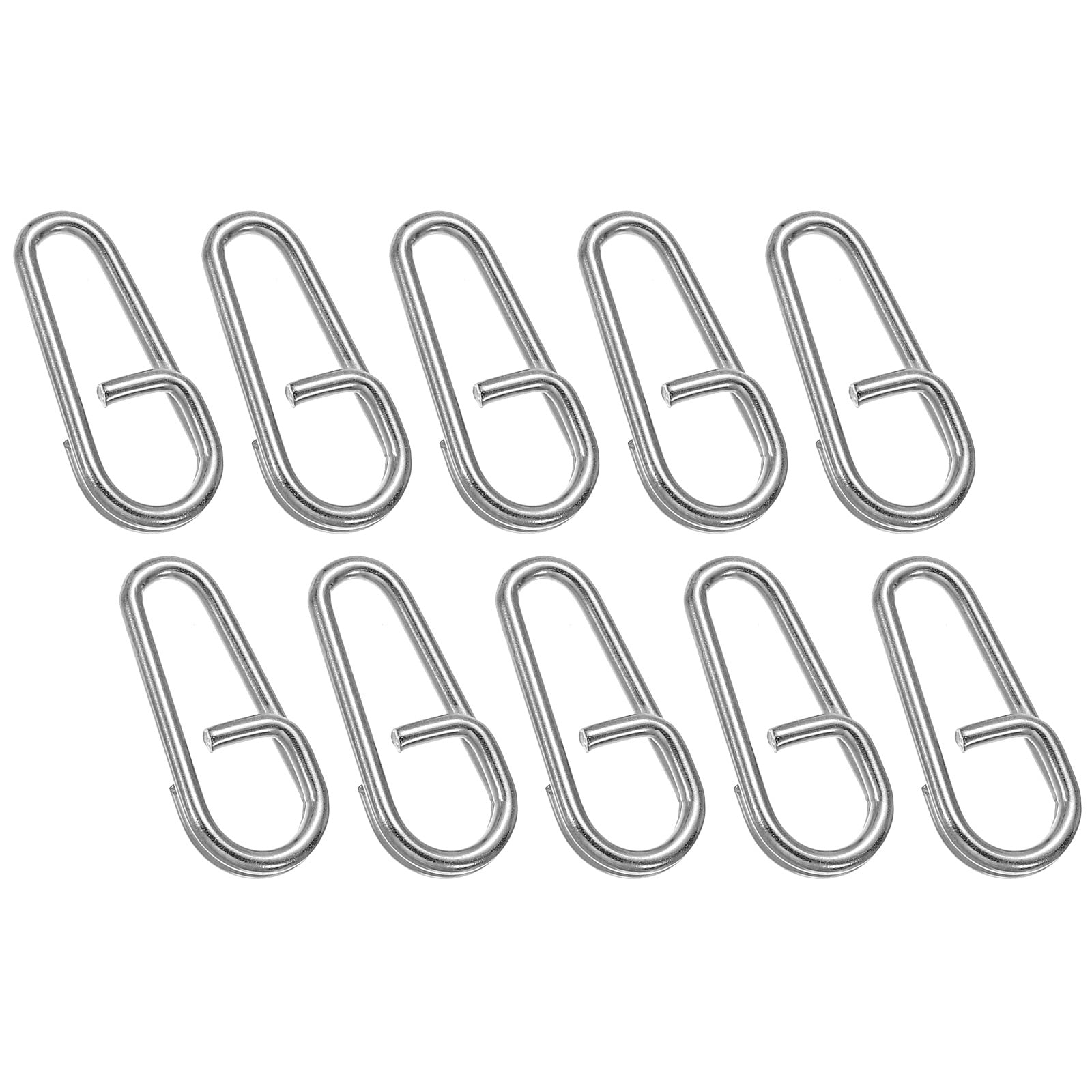 Uxcell 0.8" Stainless Steel Fishing Quick Snaps Clips Oval Split Rings ...