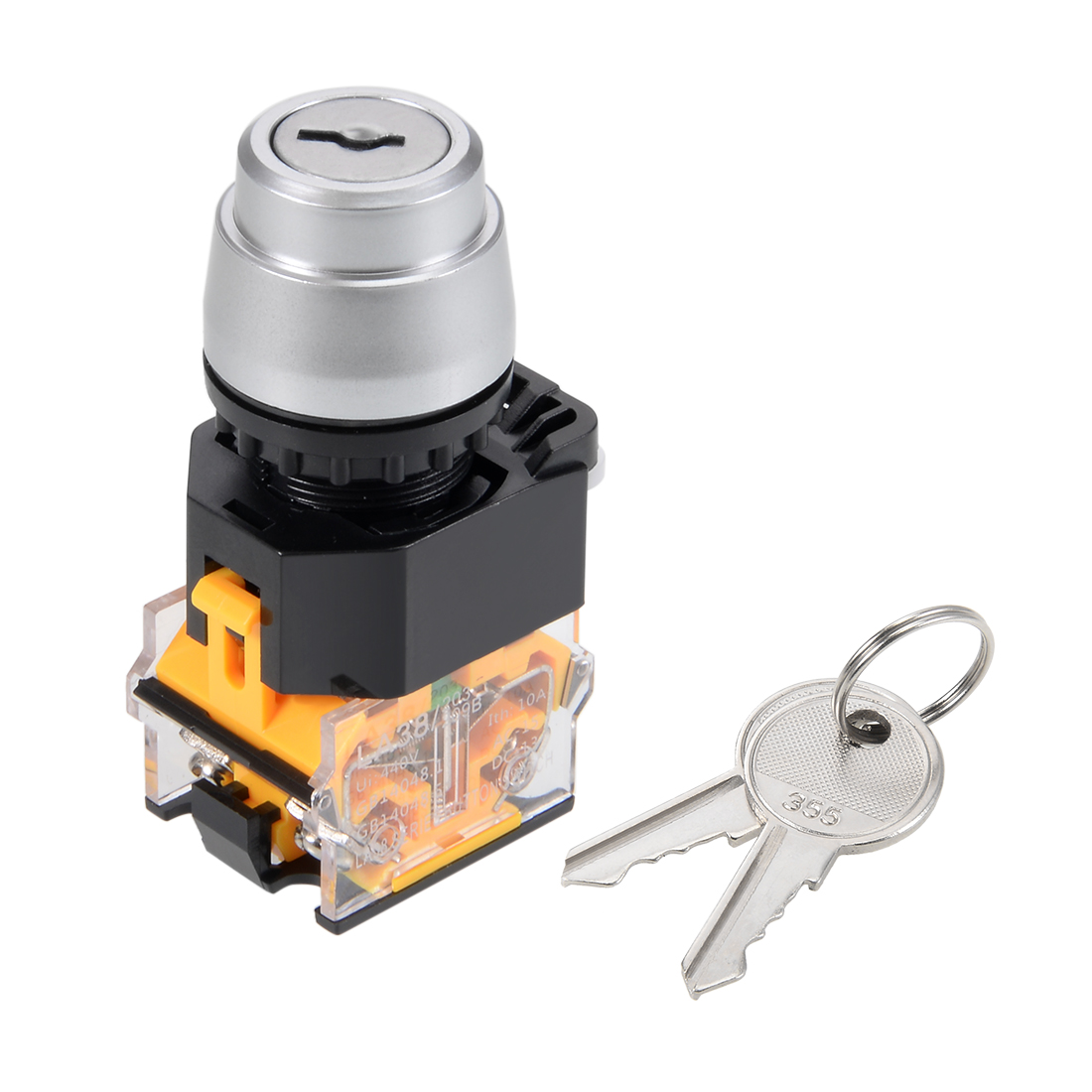 Uxcell 0.87'' 2 Positions Key Locking Push Button Switch W Keys DPST 380V/10A - Walmart.com