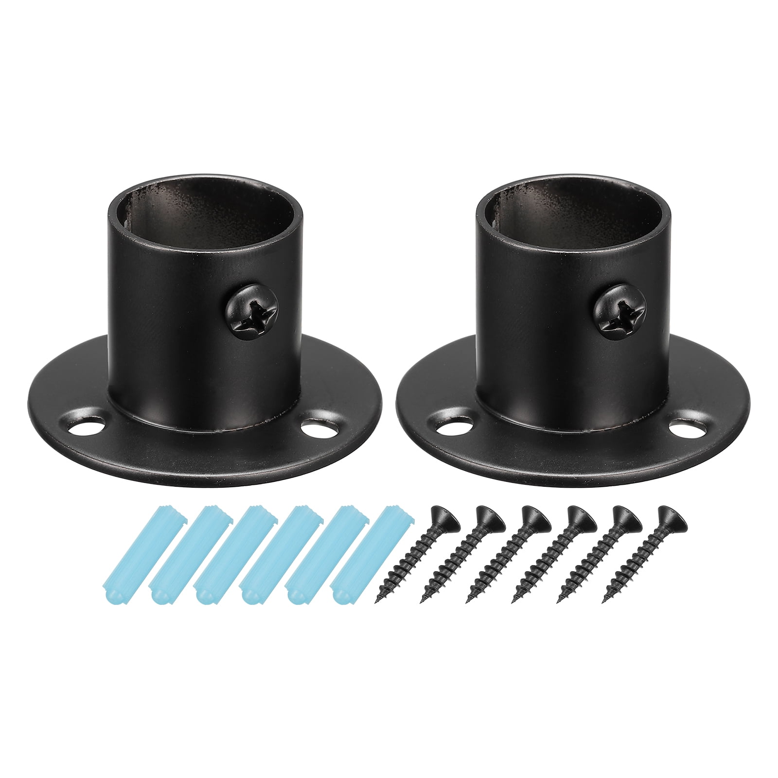 Uxcell 0.88'' Dia Stainless Steel Pole Sockets Flange Rod Holder ...