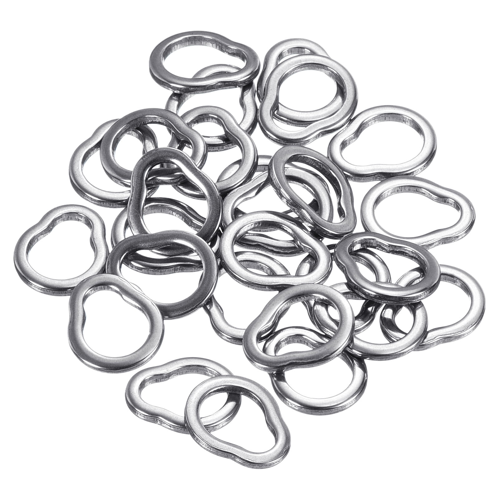 Uxcell 0.8x7mm Fishing Split Rings, 25 Pack 304 Stainless Steel Solid ...