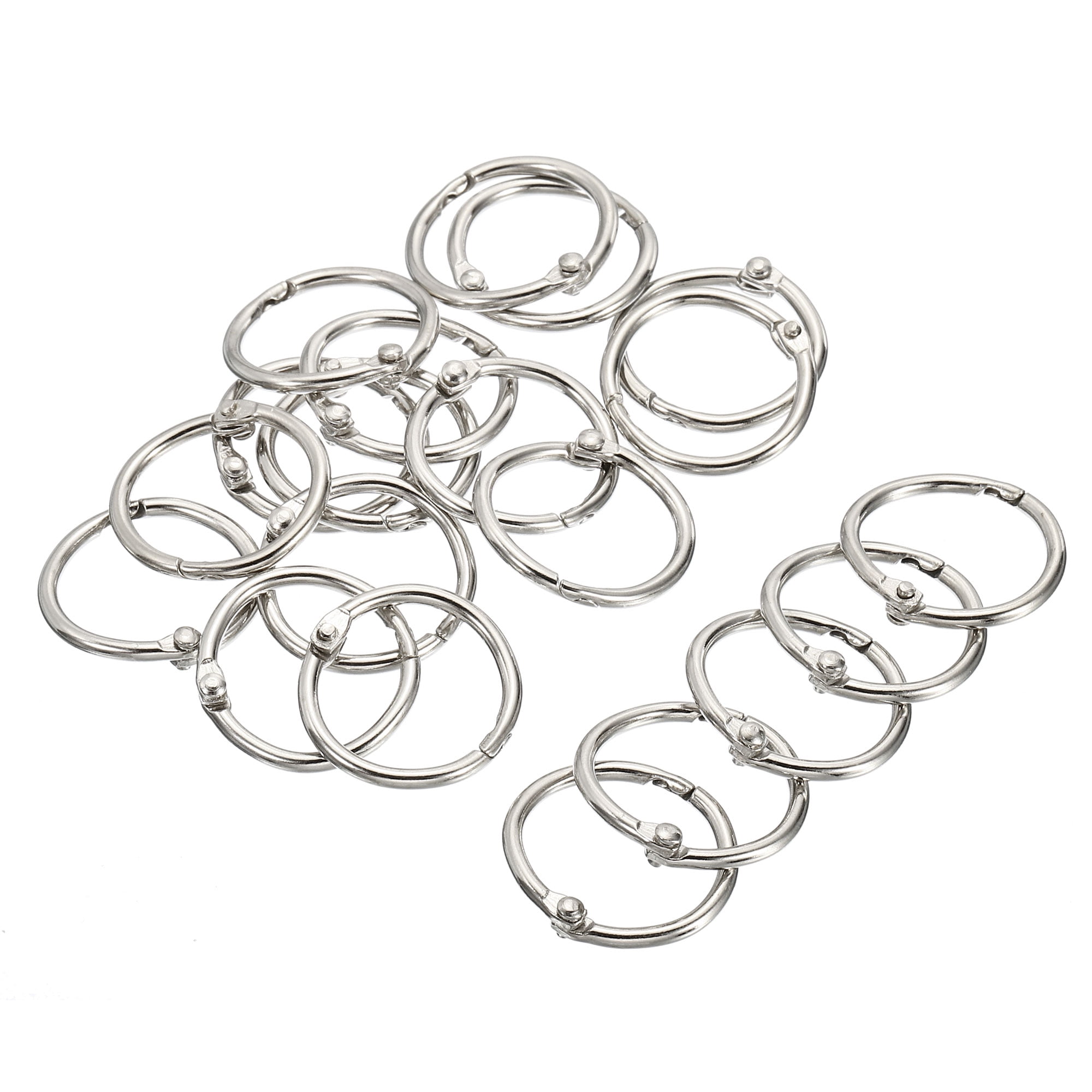 Uxcell 0.94" Dia Detachable Binder Rings Index Snap Metal Clips, Silver ...