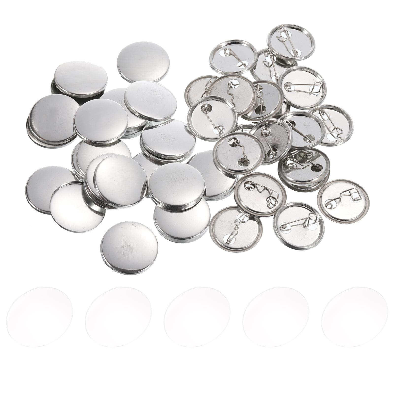 Uxcell 0.98 Inch Button Pin Badge, 100 Set Round Pin Blank Buttons ...
