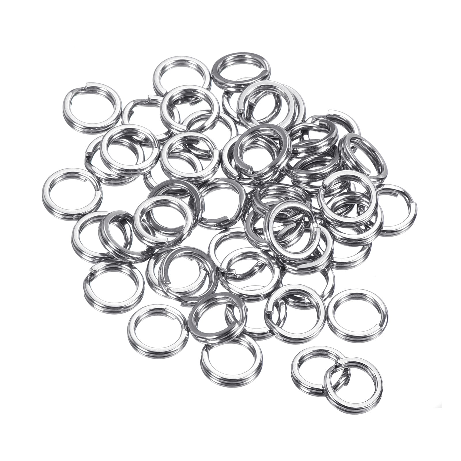 Uxcell 0.9mm x 7mm Fishing Split Rings, 50 Pack 304 Stainless Steel ...