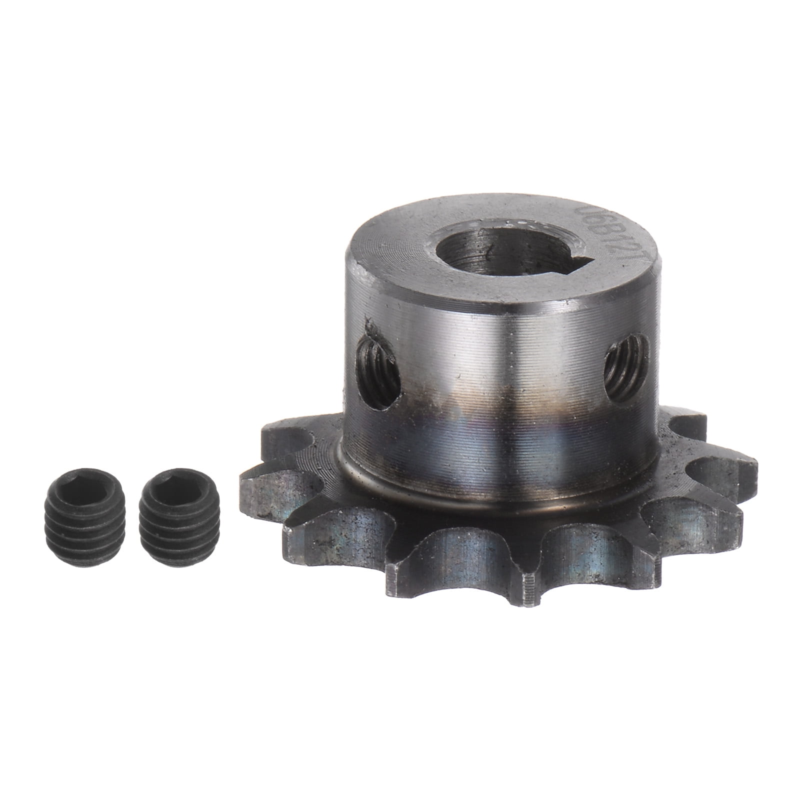 Uxcell 06B Roller Chain Sprocket 12T Pitch 3/8" 10mm Bore A3 Carbon ...