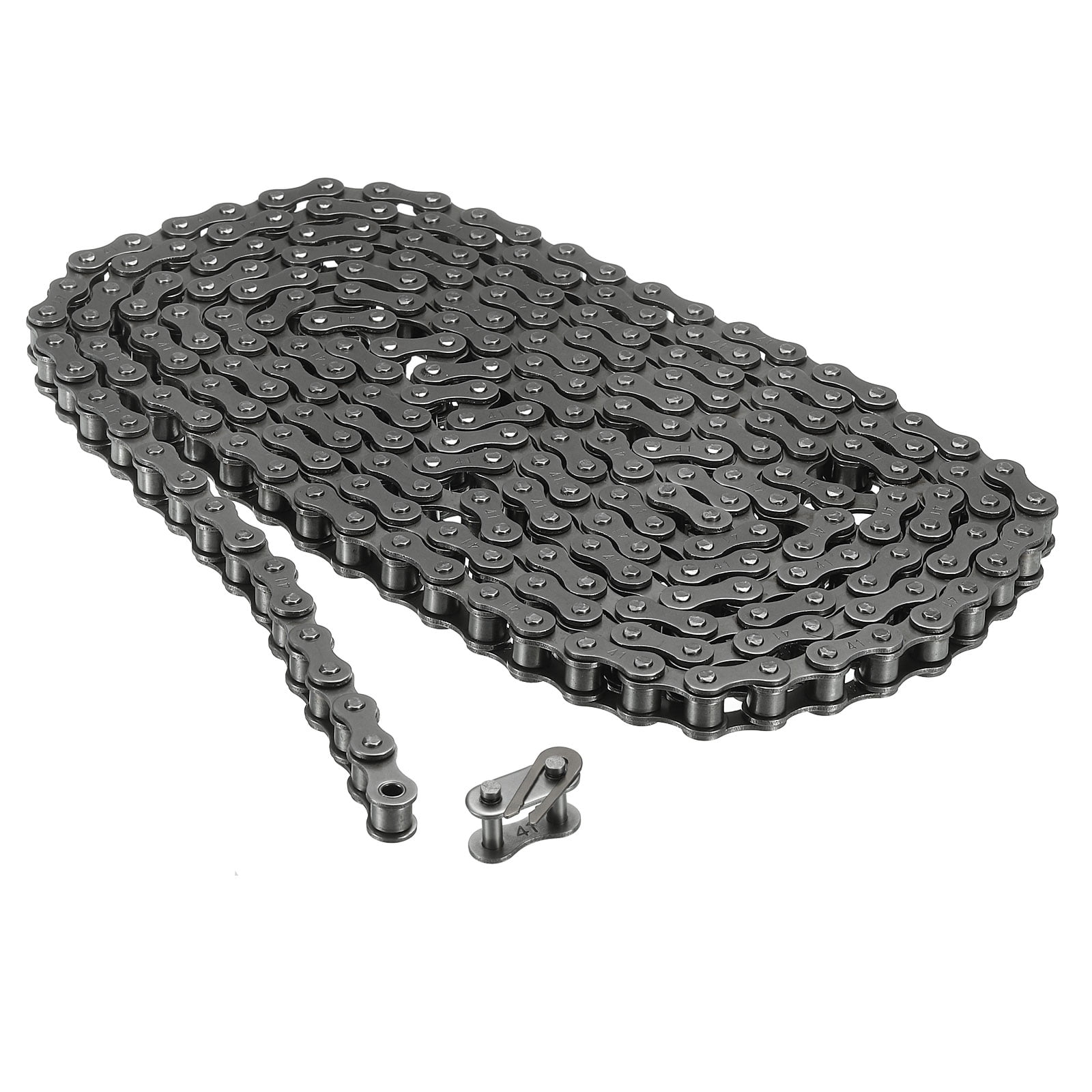 Uxcell 085-1/#41-1 Roller Chain 10 Feet 1/2" Pitch Carbon Steel Roller ...