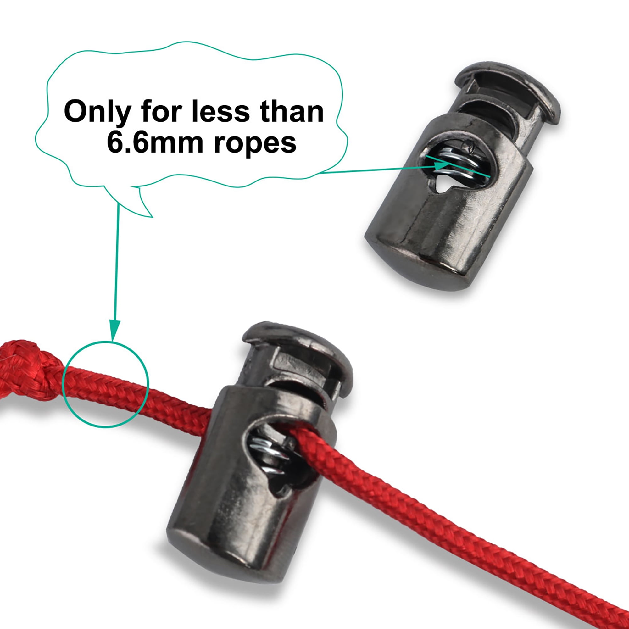 Uxcell 1.06" x 0.55" x 0.39" Spring Cord Locks End Fastener Single Hole ...
