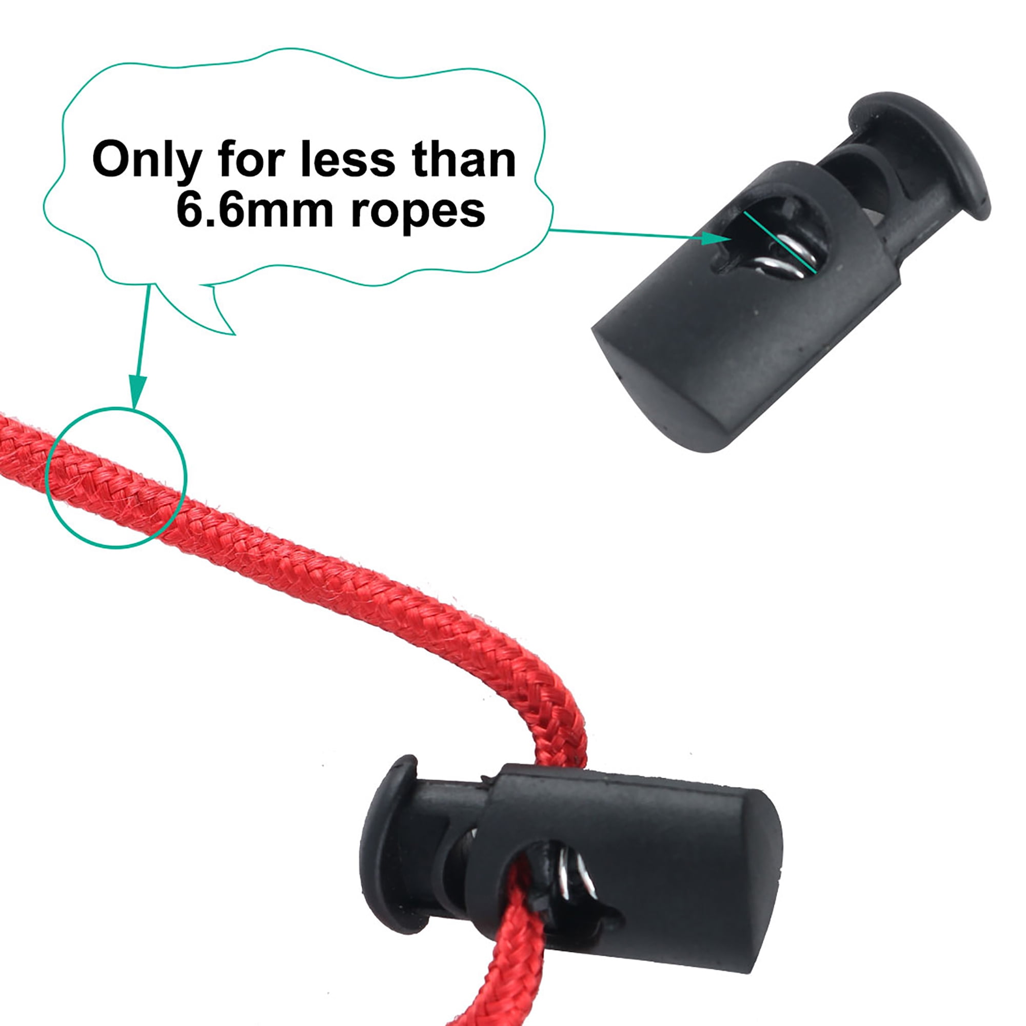 Uxcell 1.06''x0.55''x0.39'' Spring Cord Locks End Fastener Single Hole ...